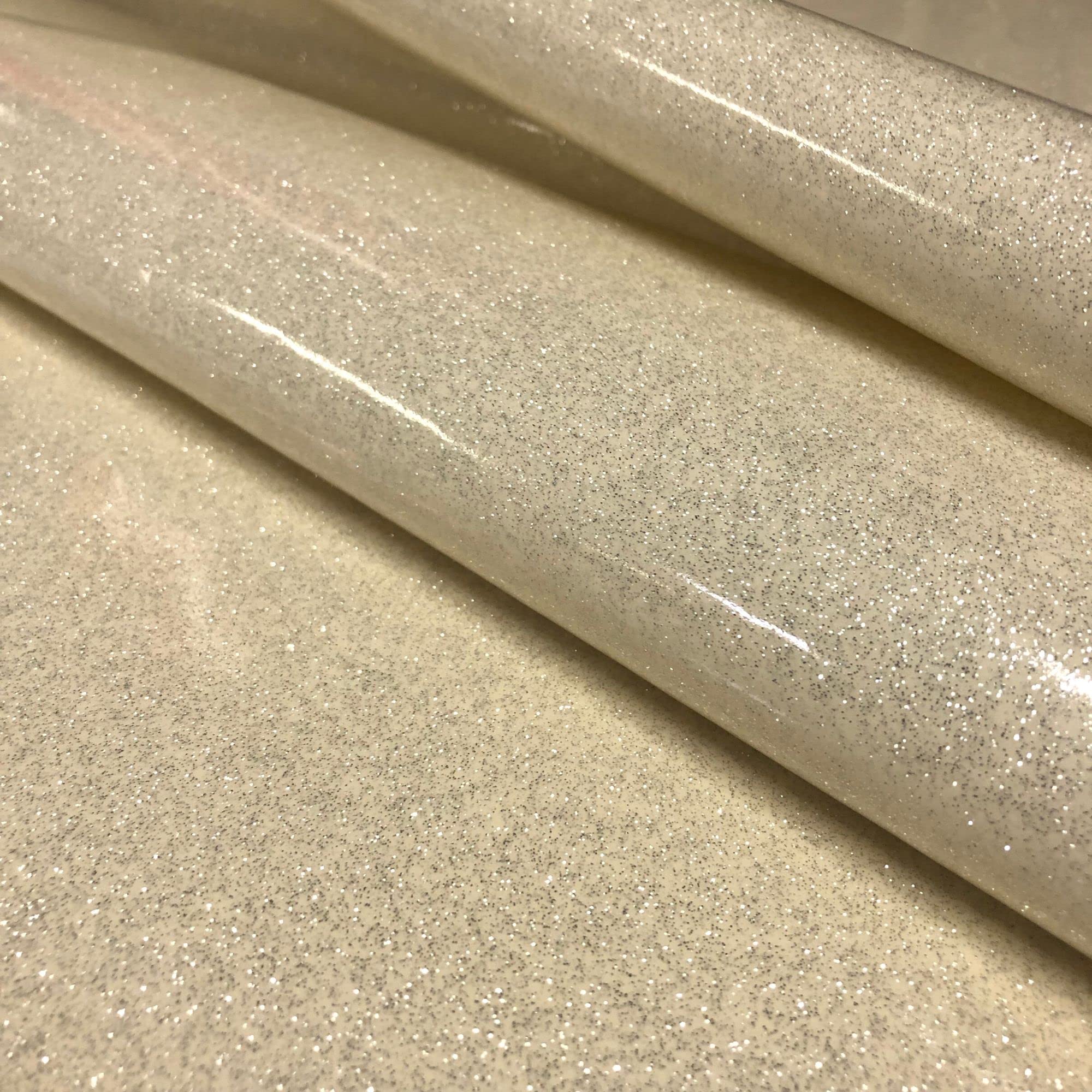 Amazon.com: Sparkle Vinyl Fabric, Smooth Glitter Faux Leather Sheets ...