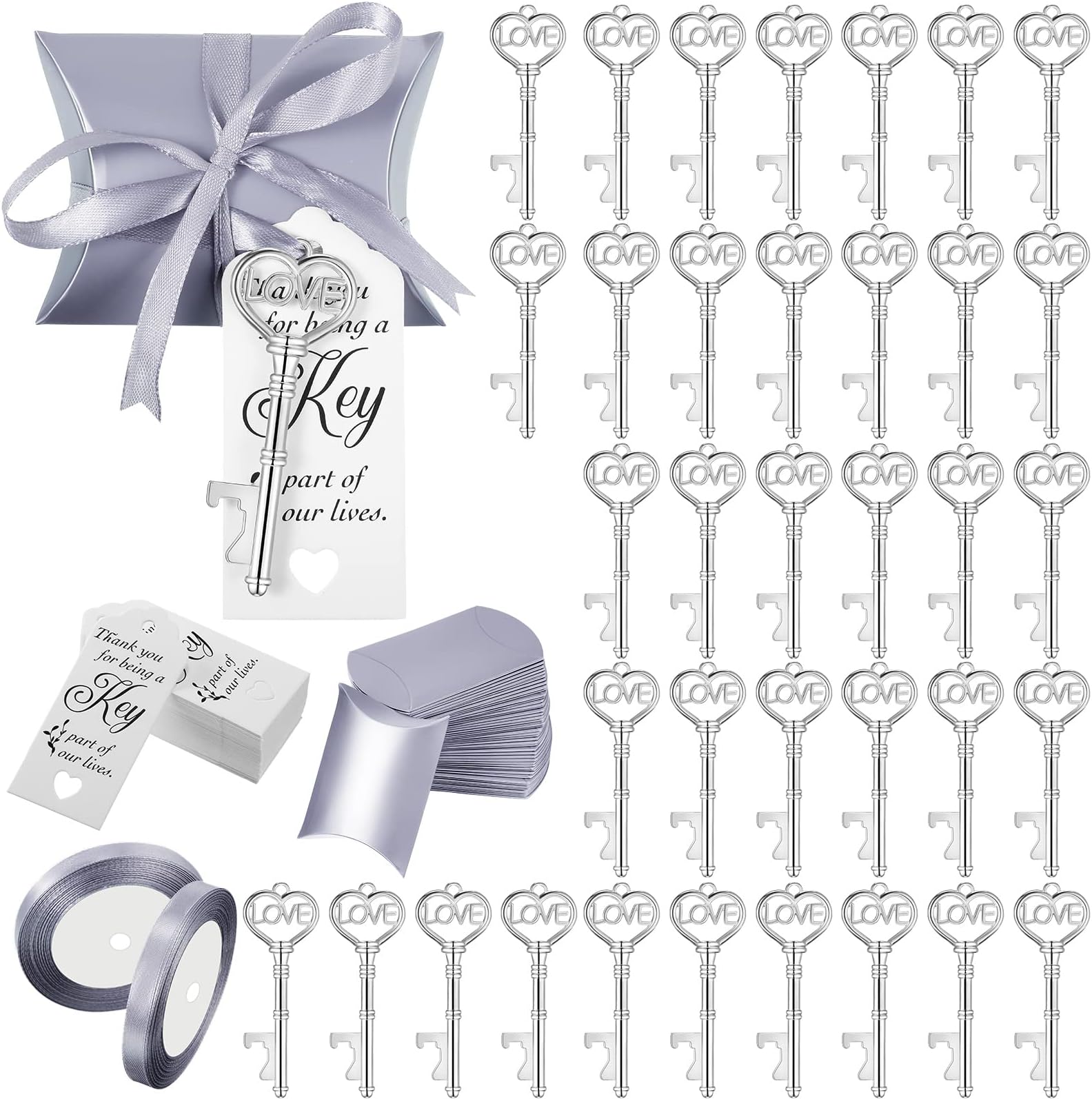 Amazon.com: 100 Pcs Wedding Favors Key Bottle Opener Wedding Bridal ...
