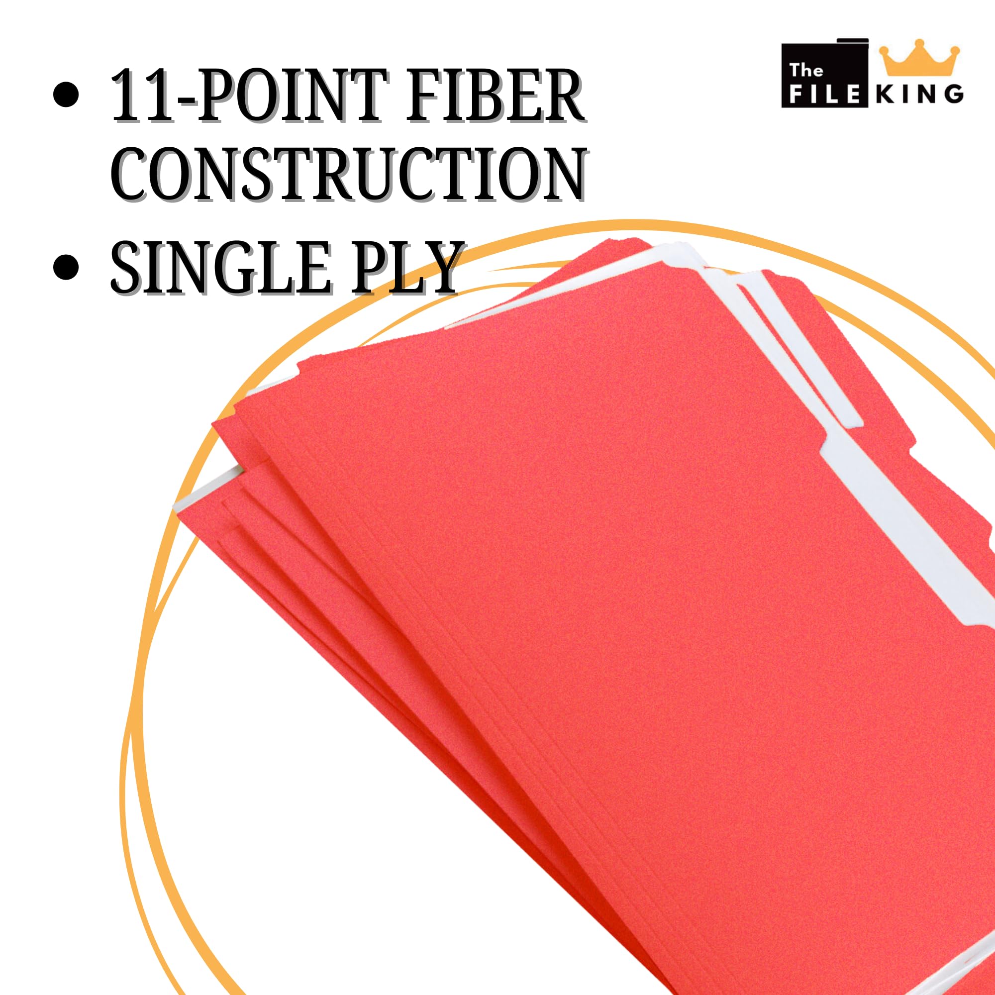 Snapklik.com : 1/3 Cut Red File Folders Letter Size - 100 Pack Colored ...