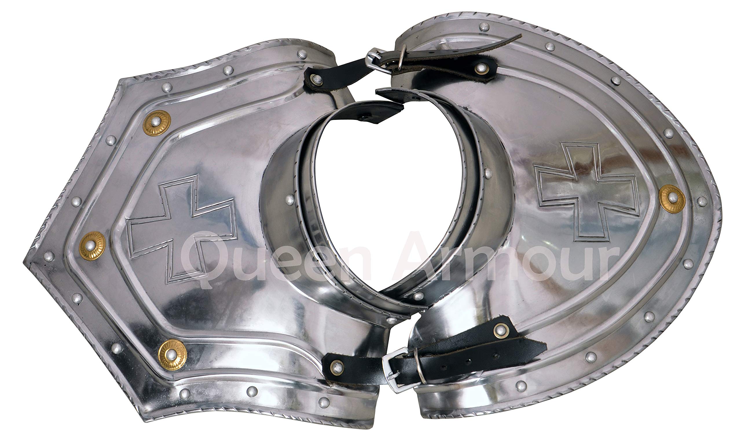 Queen Armour Medieval Iron Steel Gorget ~ Arm Guards Vambraces Set ...
