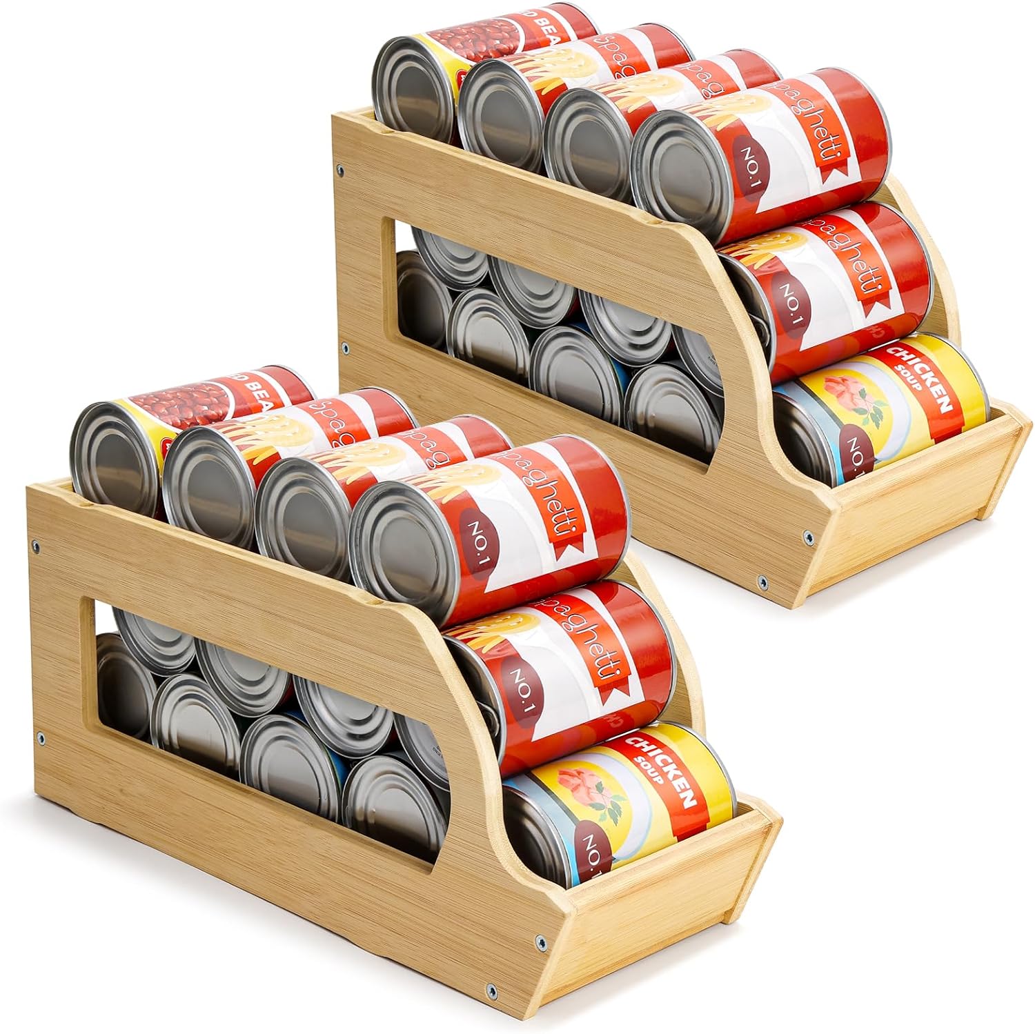 Amazon.com: Yumkfoi Bamboo Can Organizers and Storage for Pantry, Soda ...