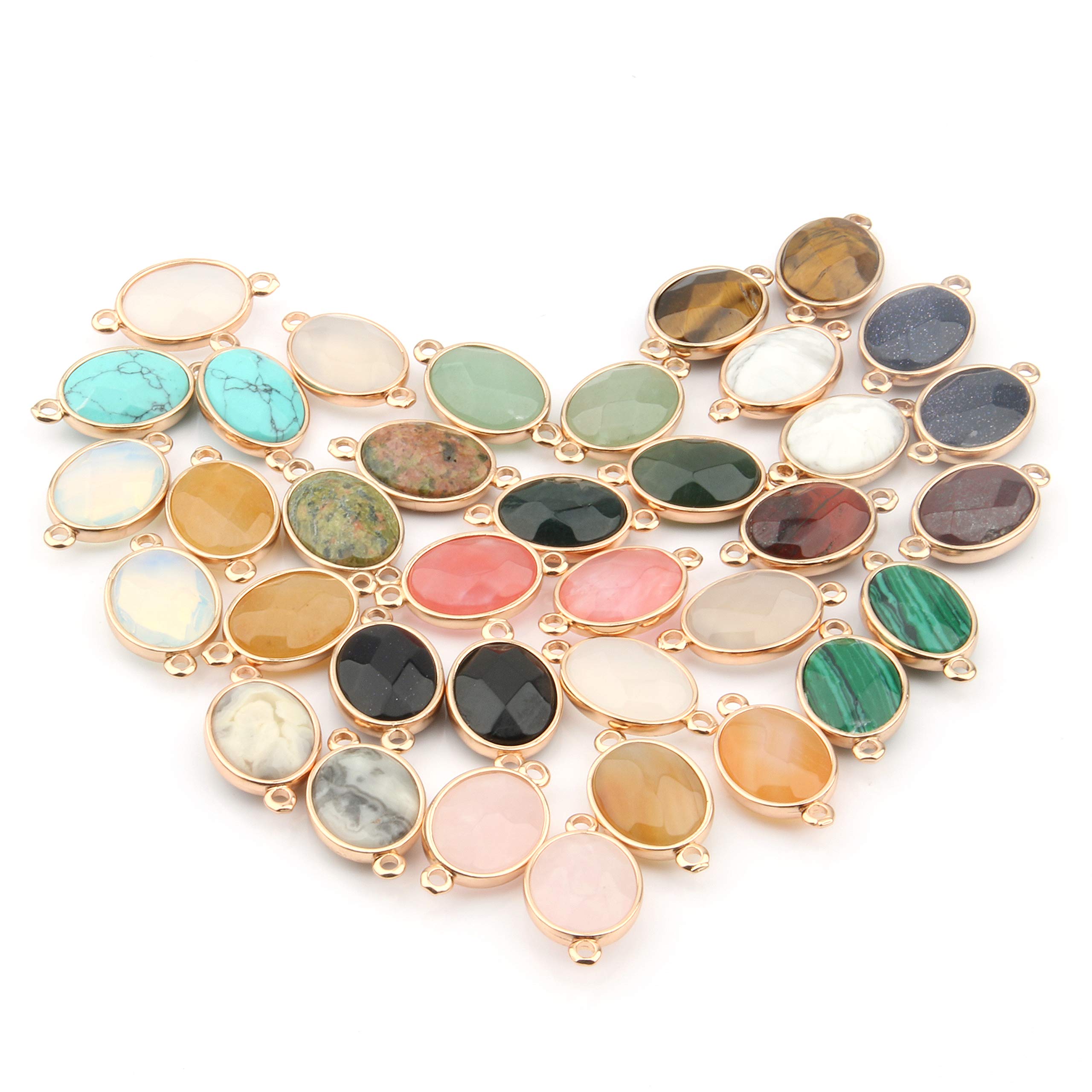 Amazon.com: Natural Stone Connectors Faceted Egg Shape Stone Pendant ...