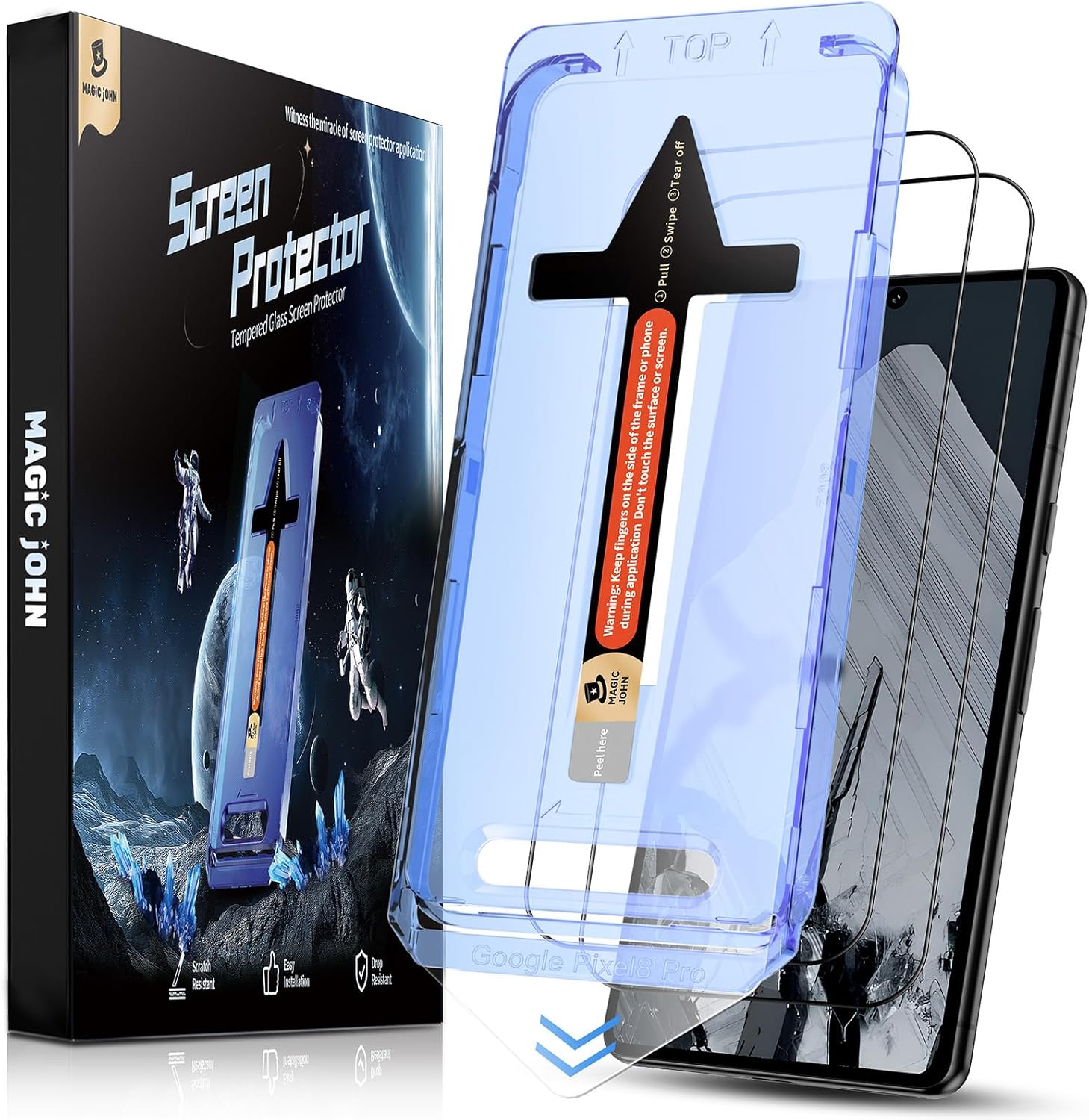 Amazon.com: MAGIC JOHN 2 Pack for Google Pixel 8 Pro Tempered Glass ...