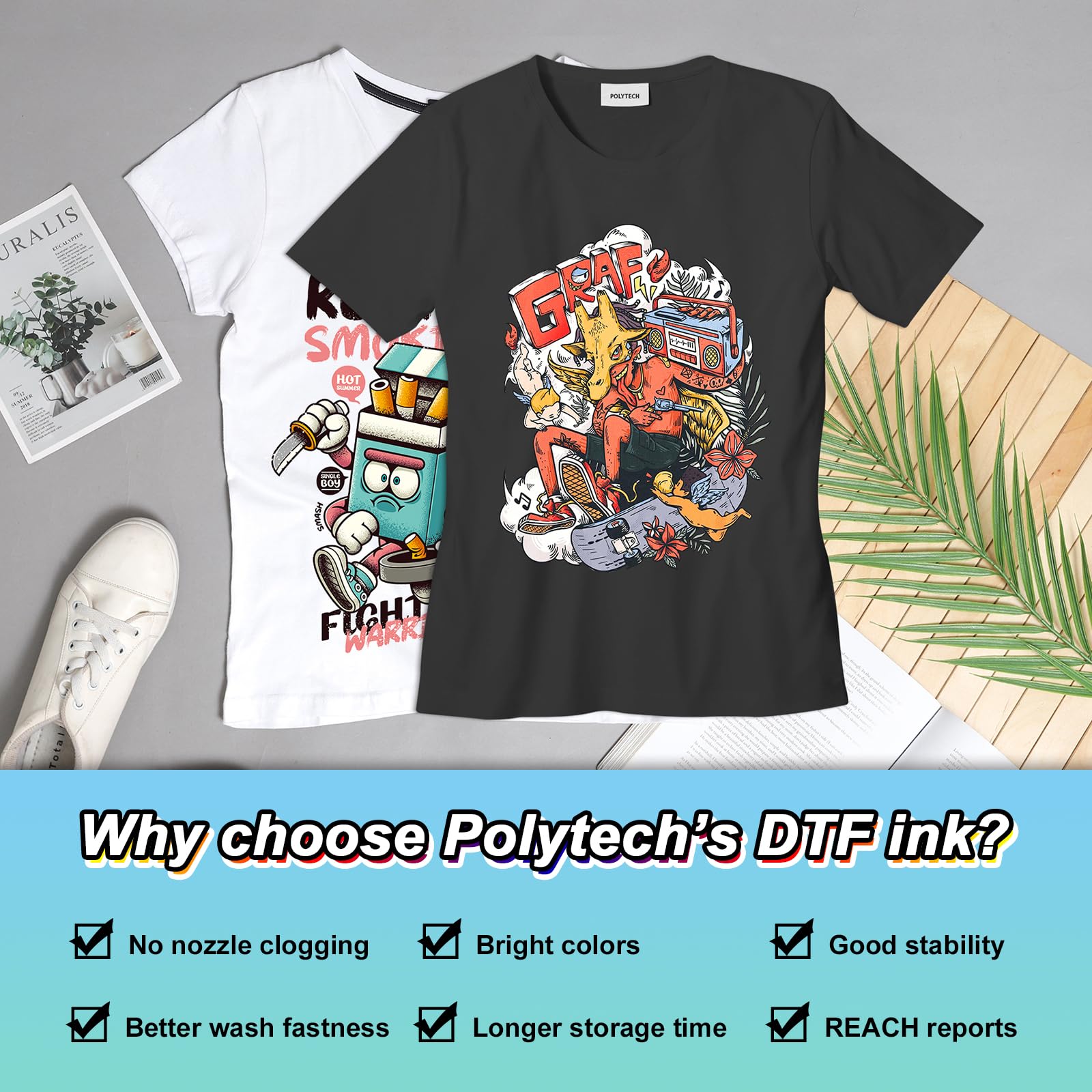 Snapklik.com : Polytech DTF Ink For Epson L1800/ET-8550/XP-15000/L805 & All DTF Printer ...