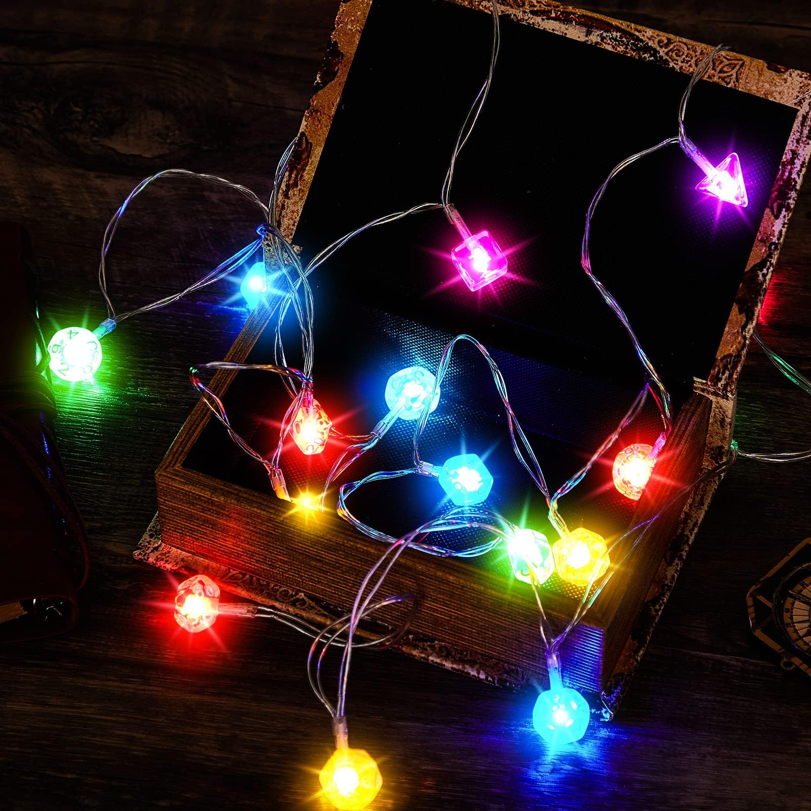 Amazon.com: Wettarn 20 ft LED Dice String Lights Dice Lights LED Dice ...
