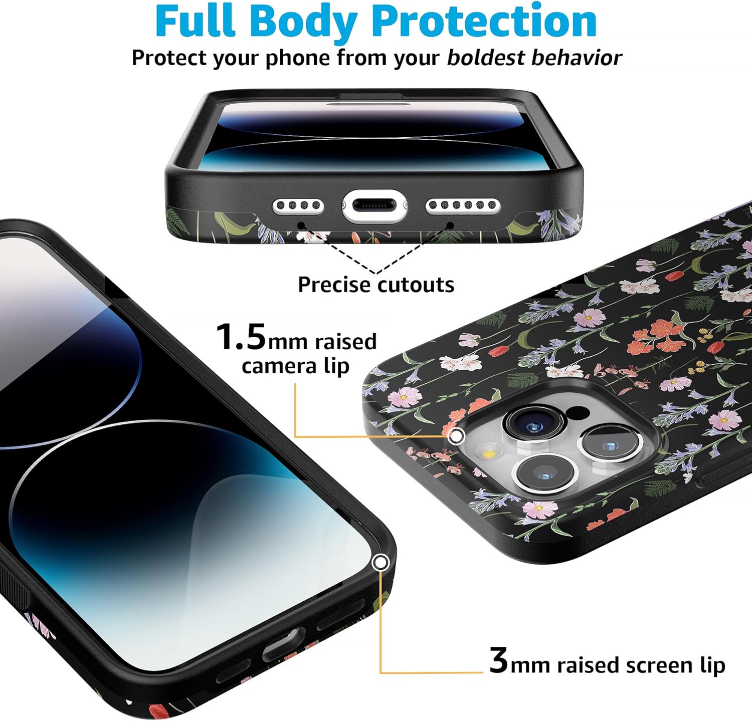 Casely Funda para iPhone 15 Pro Max Jardín Secreto Flores mixtas Funda ...