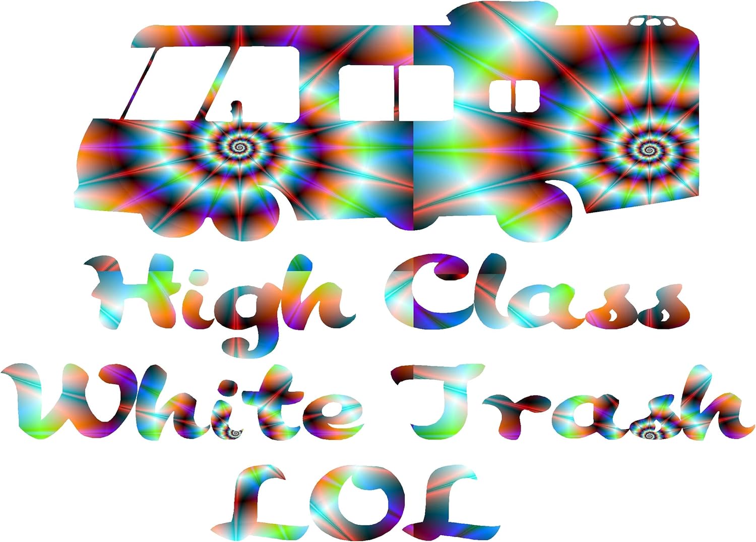 Amazon.com - 16'' x 12'' Spiral Tie Dyed High Class White Trailer Trash ...