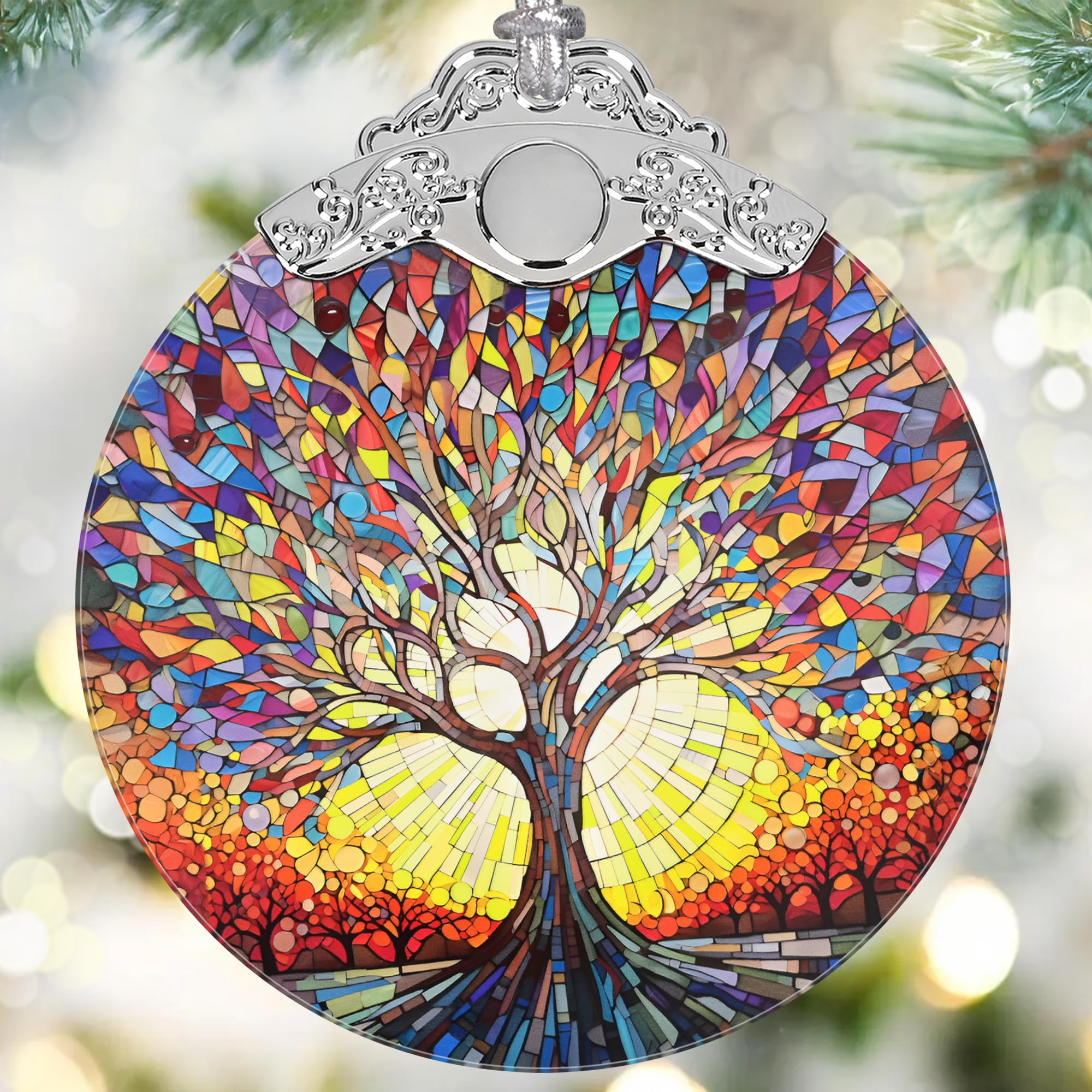 Amazon.com: Tree of Life Decor - Jocidea Christmas Ornaments - Stained ...
