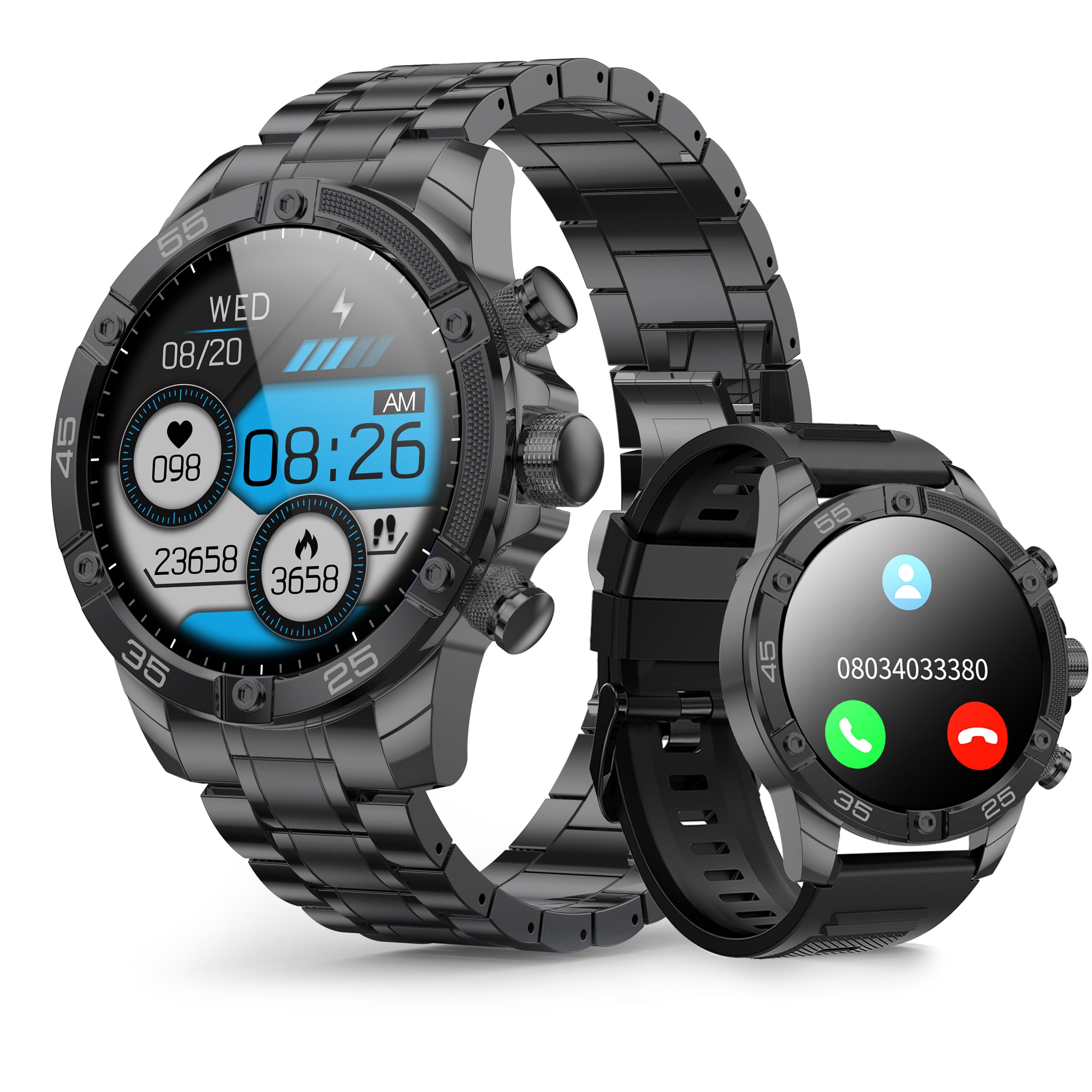 Amazon.com: Smartwatch for Men 1.53-Inch Luxury Business Sports ...
