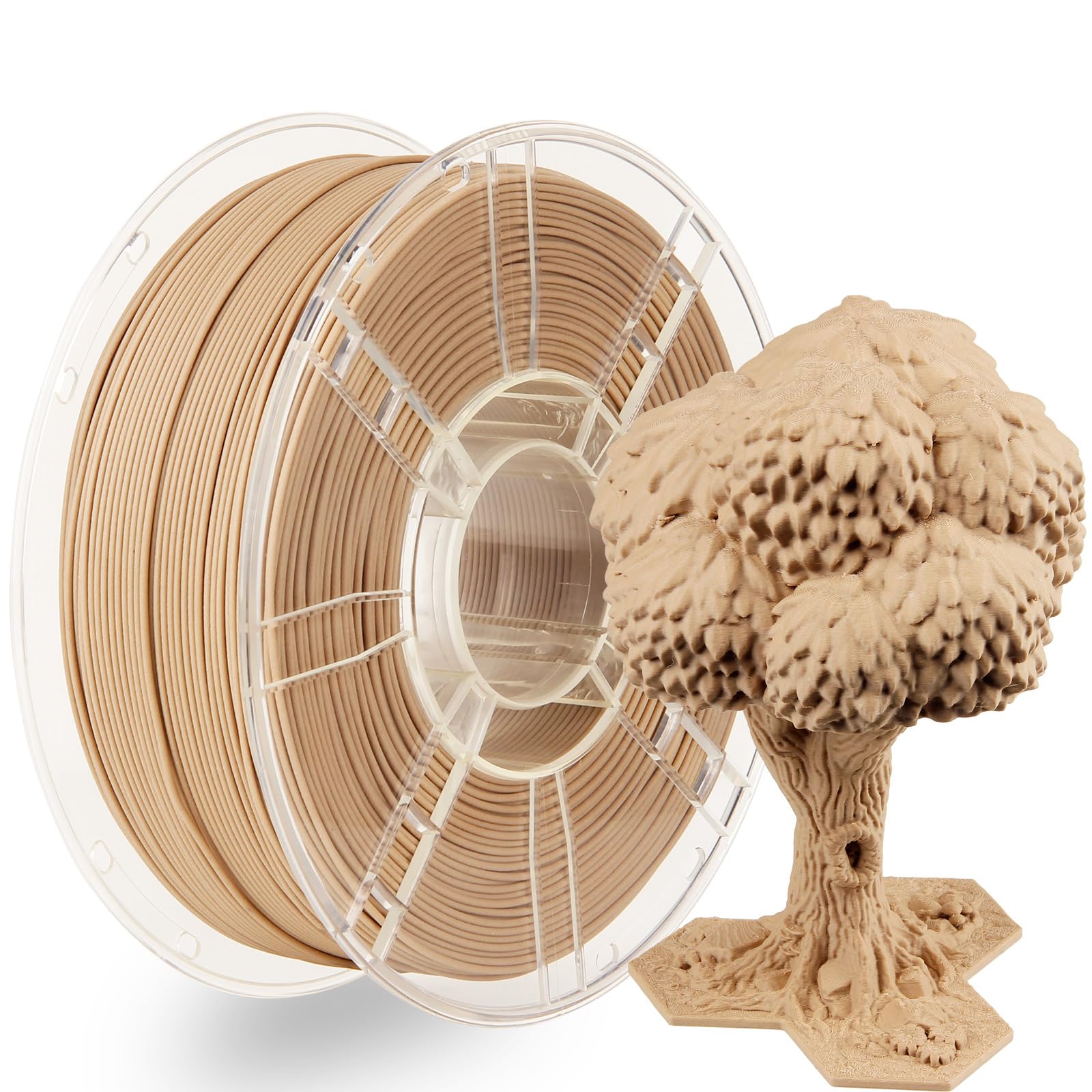 LVVJ3D Wood PLA 3D Printer Filament, 1.75mm PLA Filament Oak Wood ...
