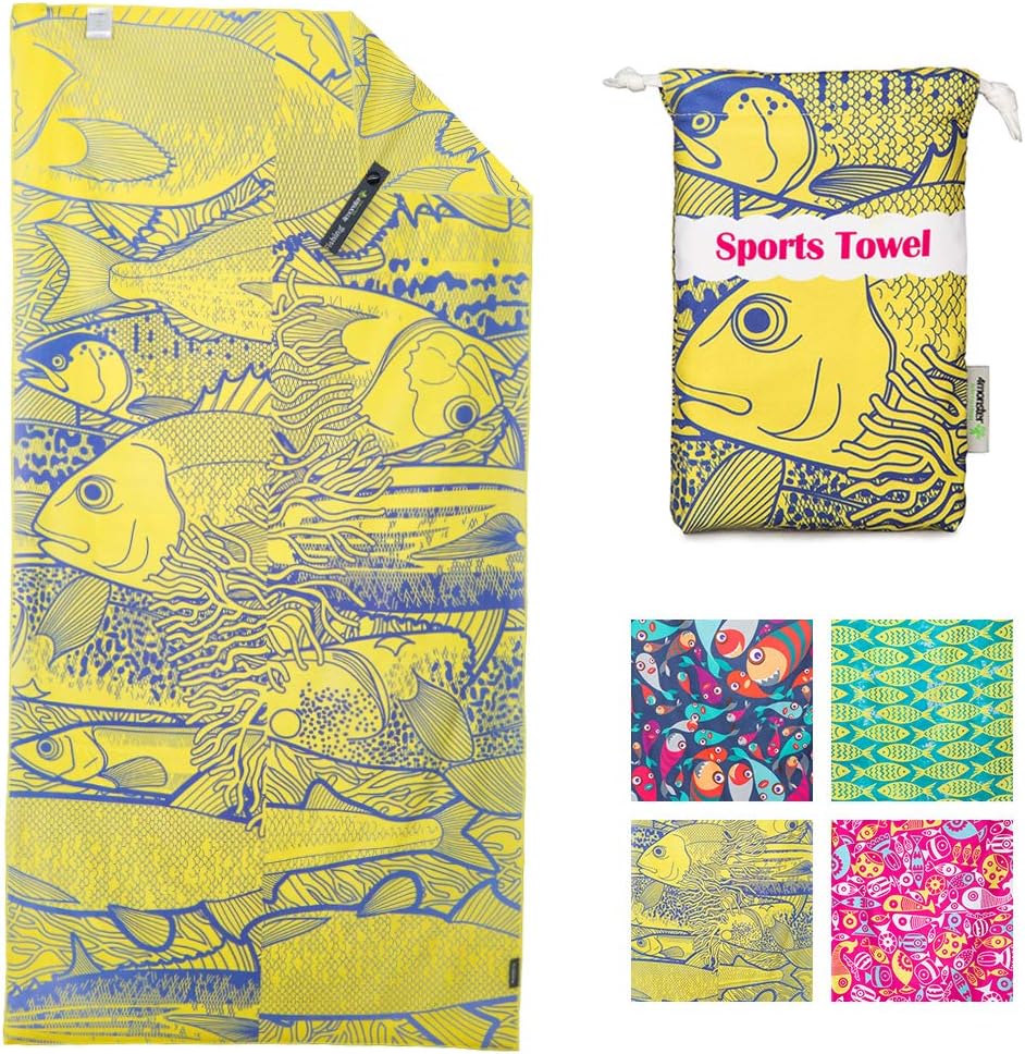 Amazon.com: 4 Pack Microfiber Lightweight Beach Towel Sand Free Quick ...