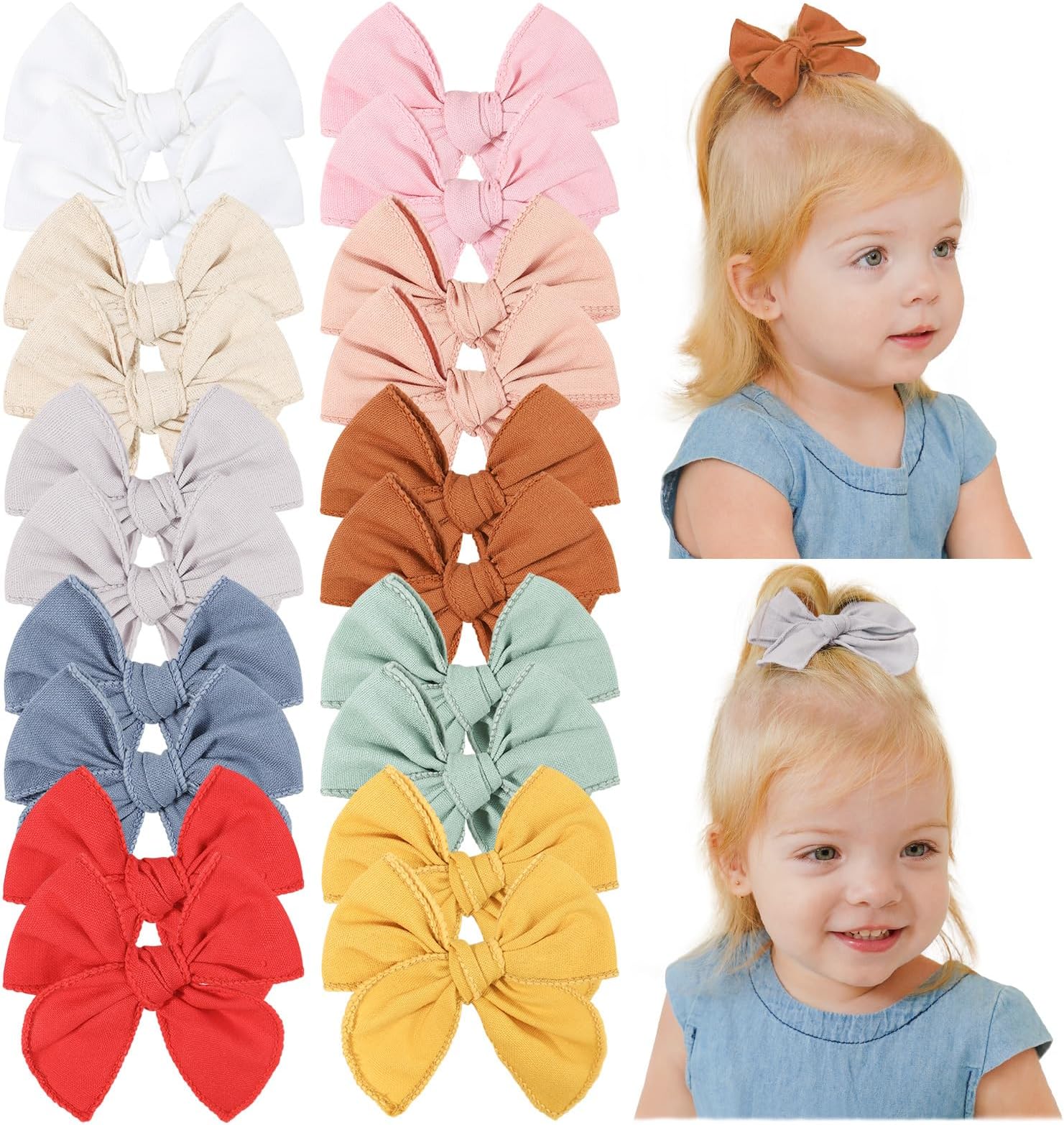 Amazon.com: Prohouse 40 Pieces Baby Girls Hair Bows Clips Hair ...