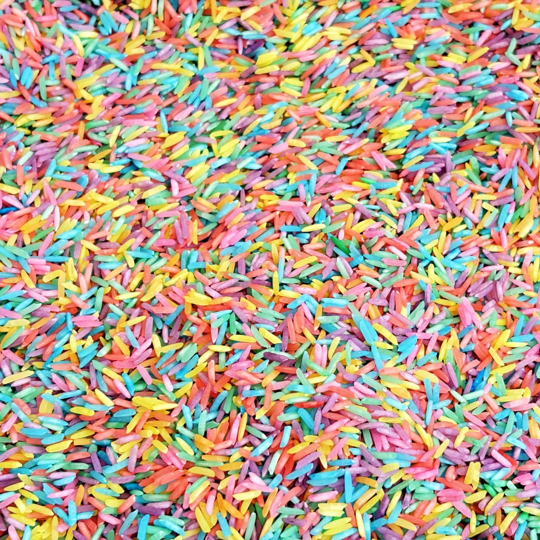 Buy Rainbow Rice Sensory Bin Filler for Sensory Play – 2 LB (4 Cups ...