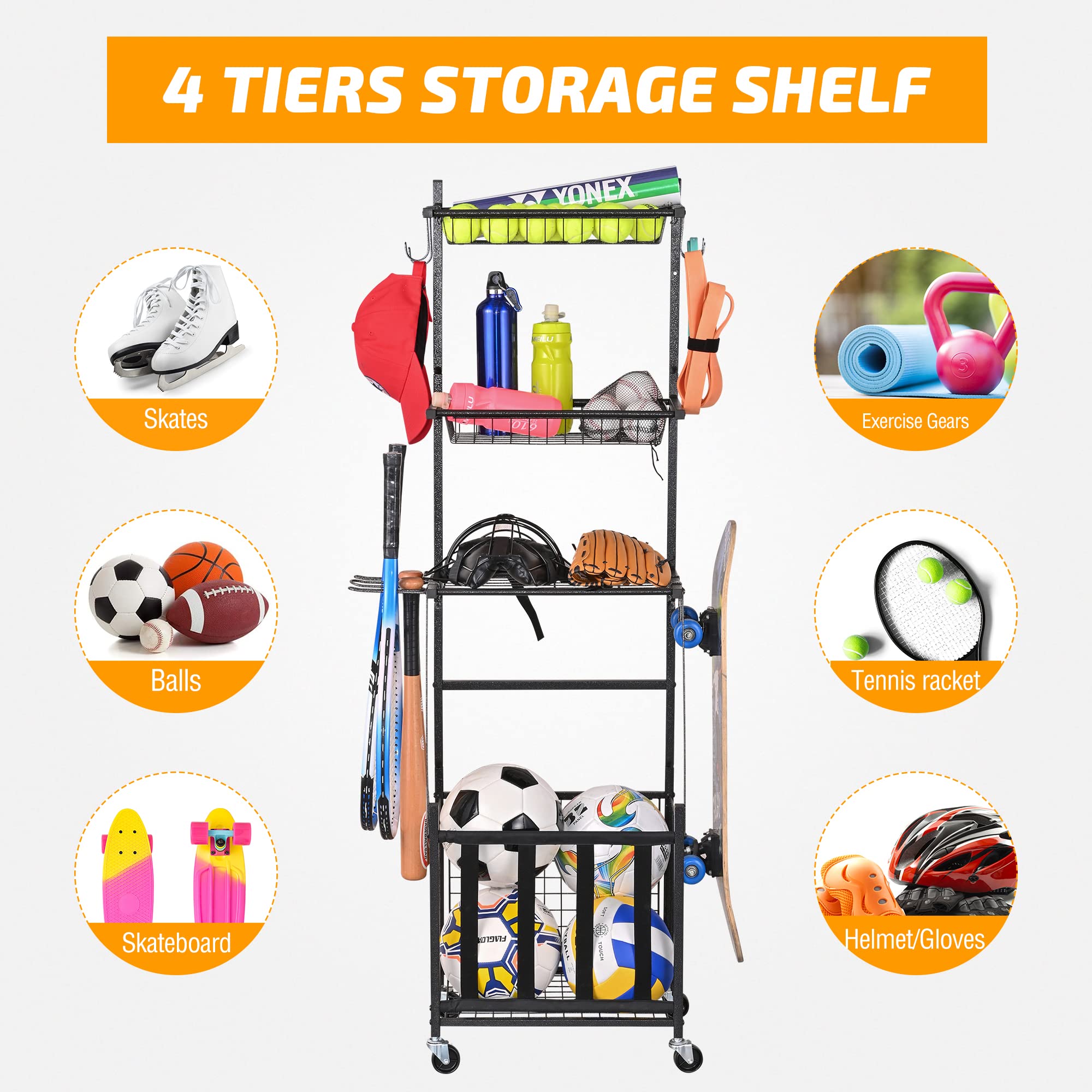 Snapklik.com : PLKOW Alloy Steel Sports Equipment Storage, Indoor ...