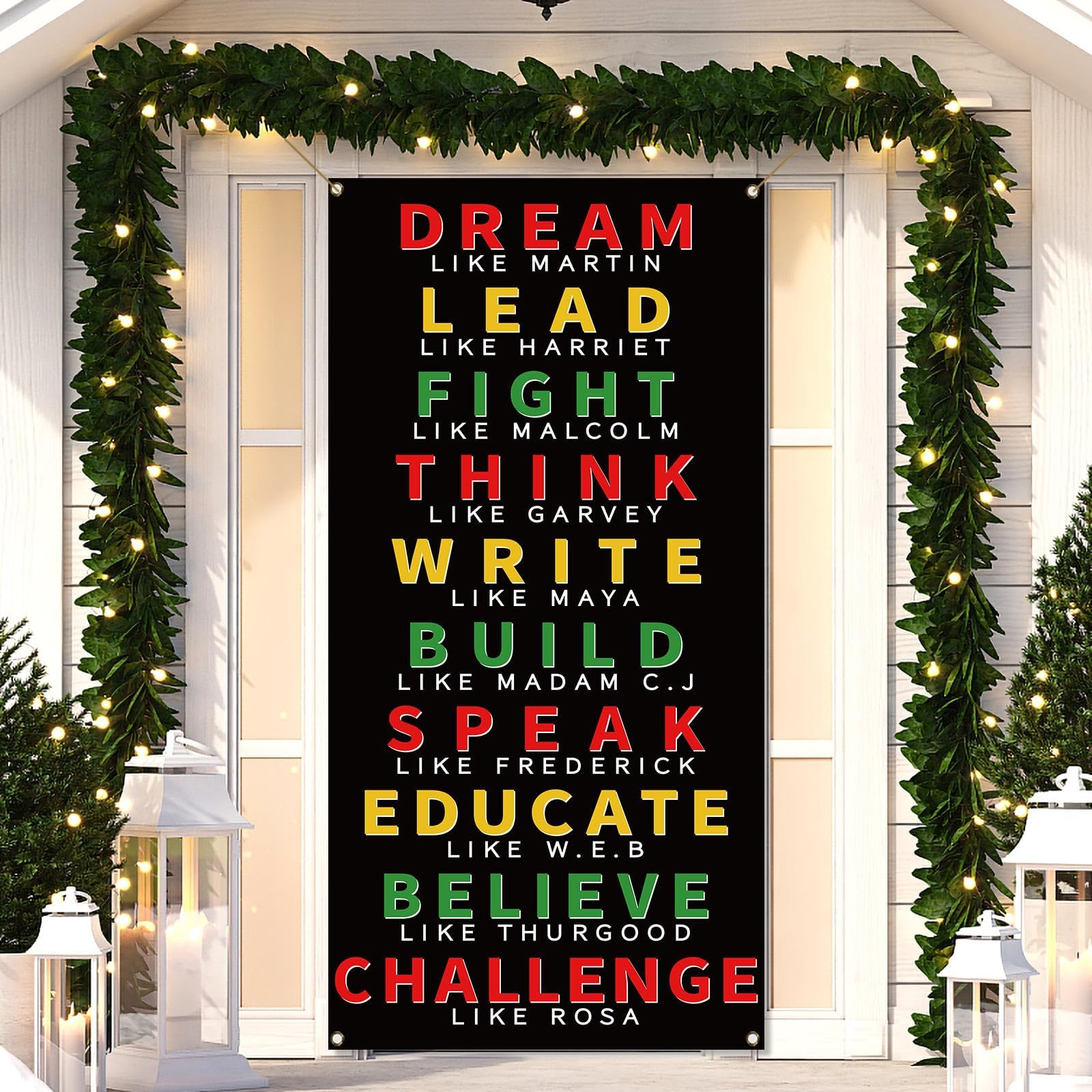 Amazon.com: Black History Month Decorations Door Cover, 6x2.9 FT Black ...