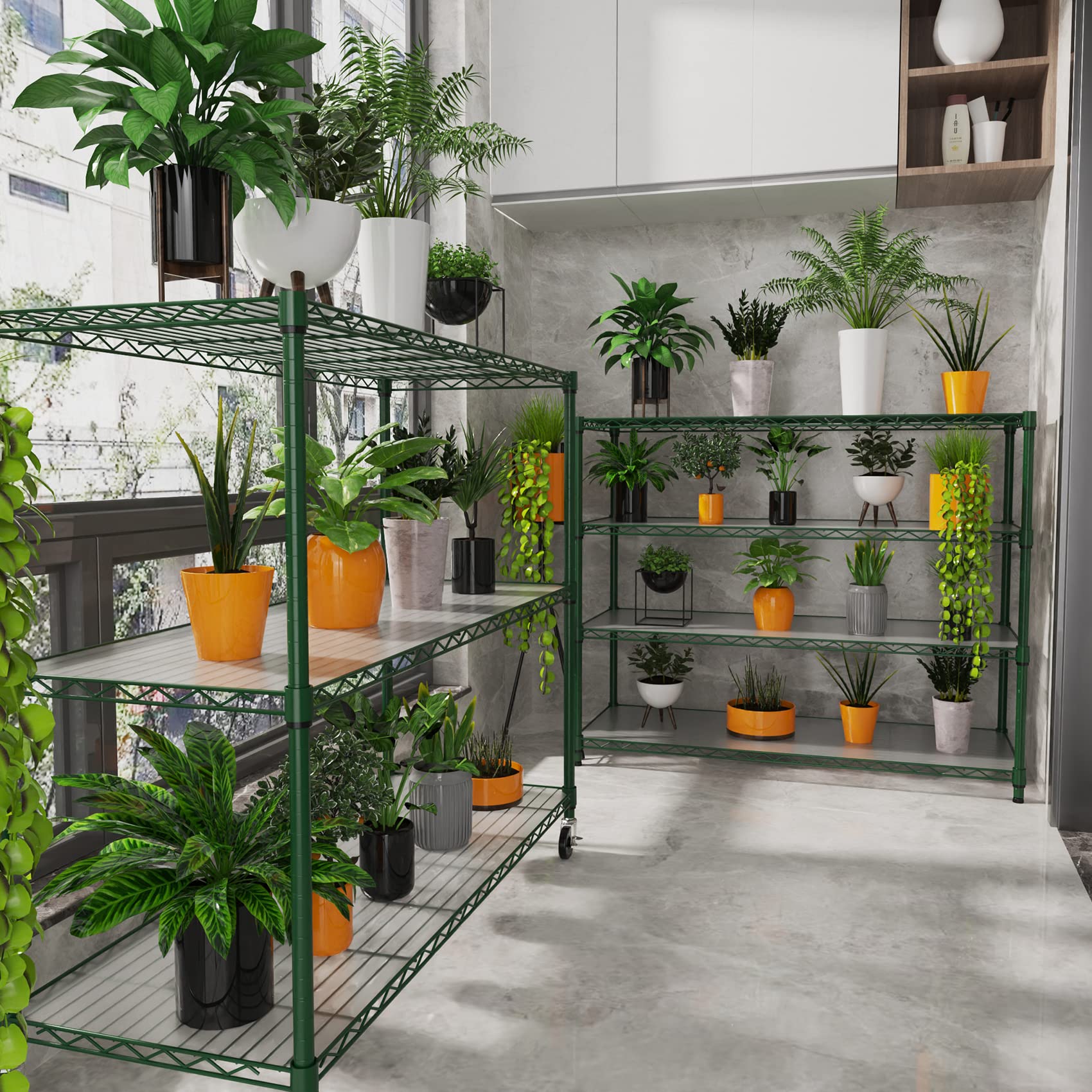 Snapklik.com : Green NSF 7 Tier Metal Shelf Wire Shelving Unit, 2450lbs ...