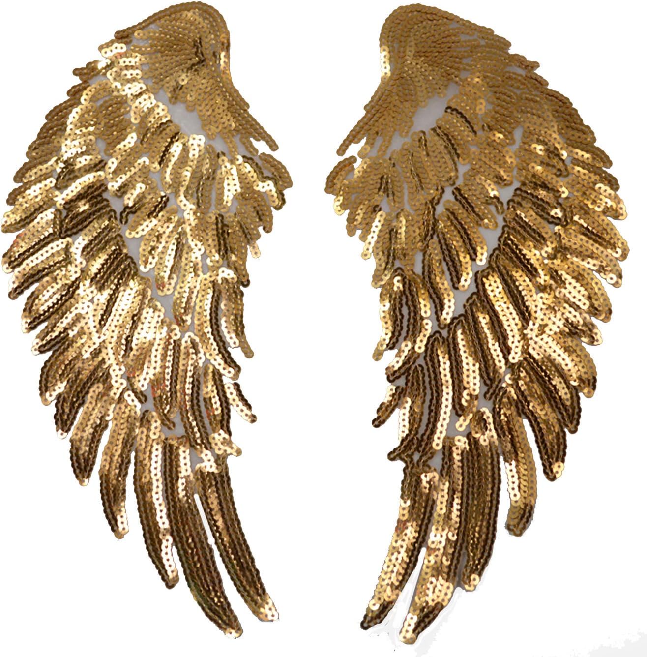 Amazon.com: Kennedy Sequins Large Angel Wings Patches Decorative Iron ...