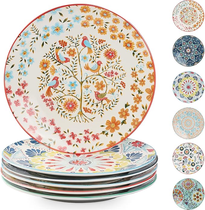 Amazon.com | getstar 10.5” Ceramic Dinner Plates with Underglaze ...