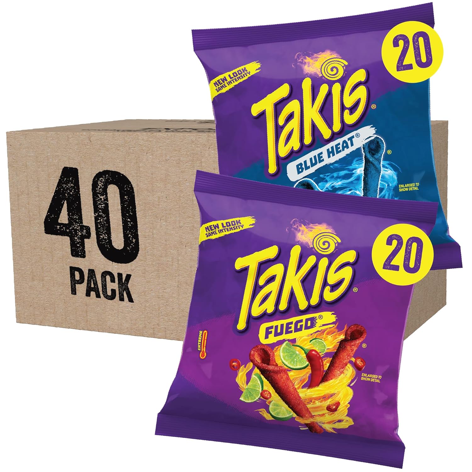 Amazon.com : Takis Fuego and Blue Heat Rolled Tortilla Chips, Hot Chili ...