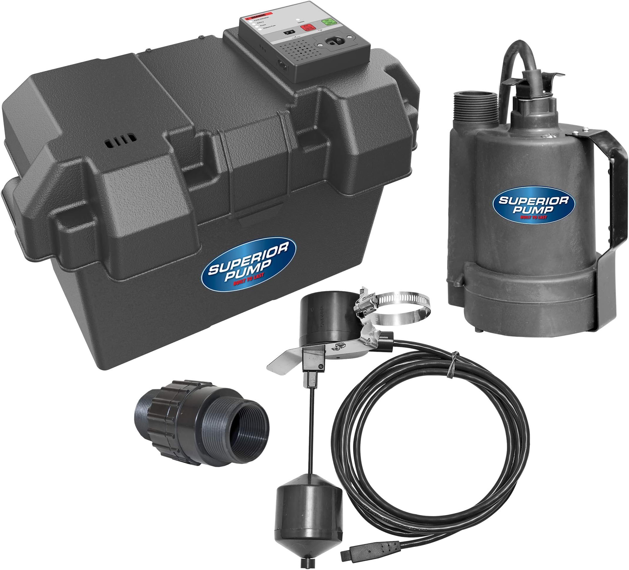 Superior Pump 92900 Powered Battery Back up Sump Pump with Tethered ...