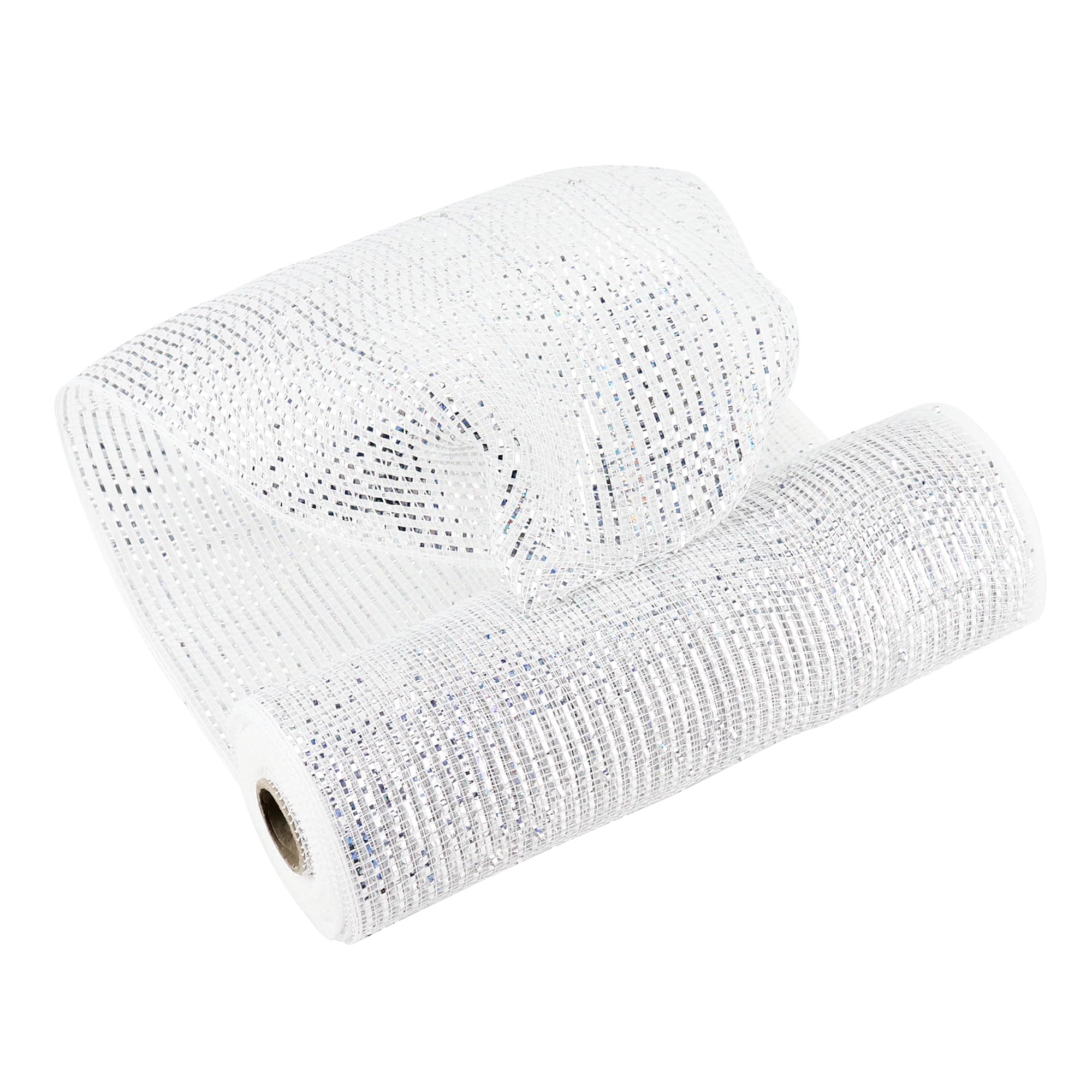 Amazon.com: MEEDEE Silver Mesh Silver Deco Mesh 10 Inch Roll Christmas ...
