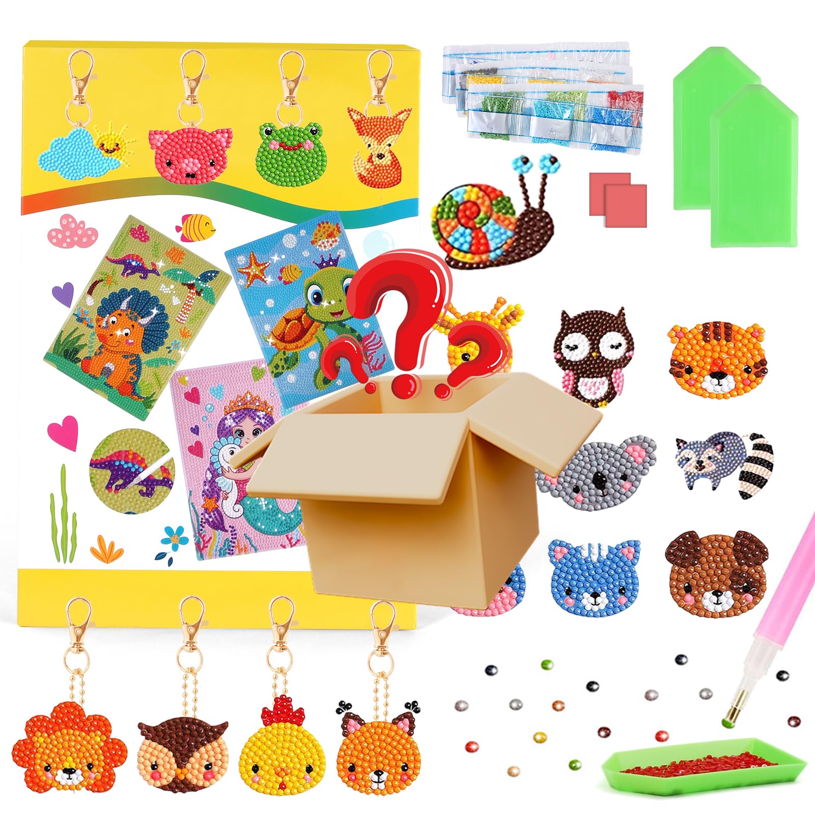 Amazon.com: FFPTBNYX 27 Pcs Diamond Art Kits for Beginners, Cute DIY ...