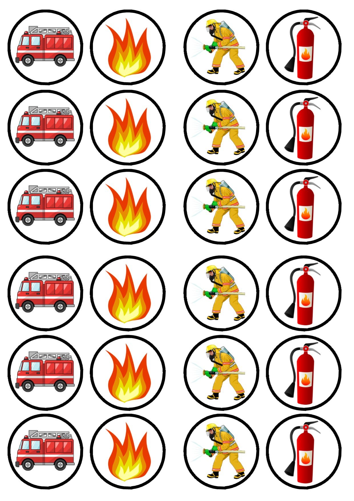 Buy 24 Fire Engine/Fireman Edible Premium Thickness SWEETENED Vanilla ...