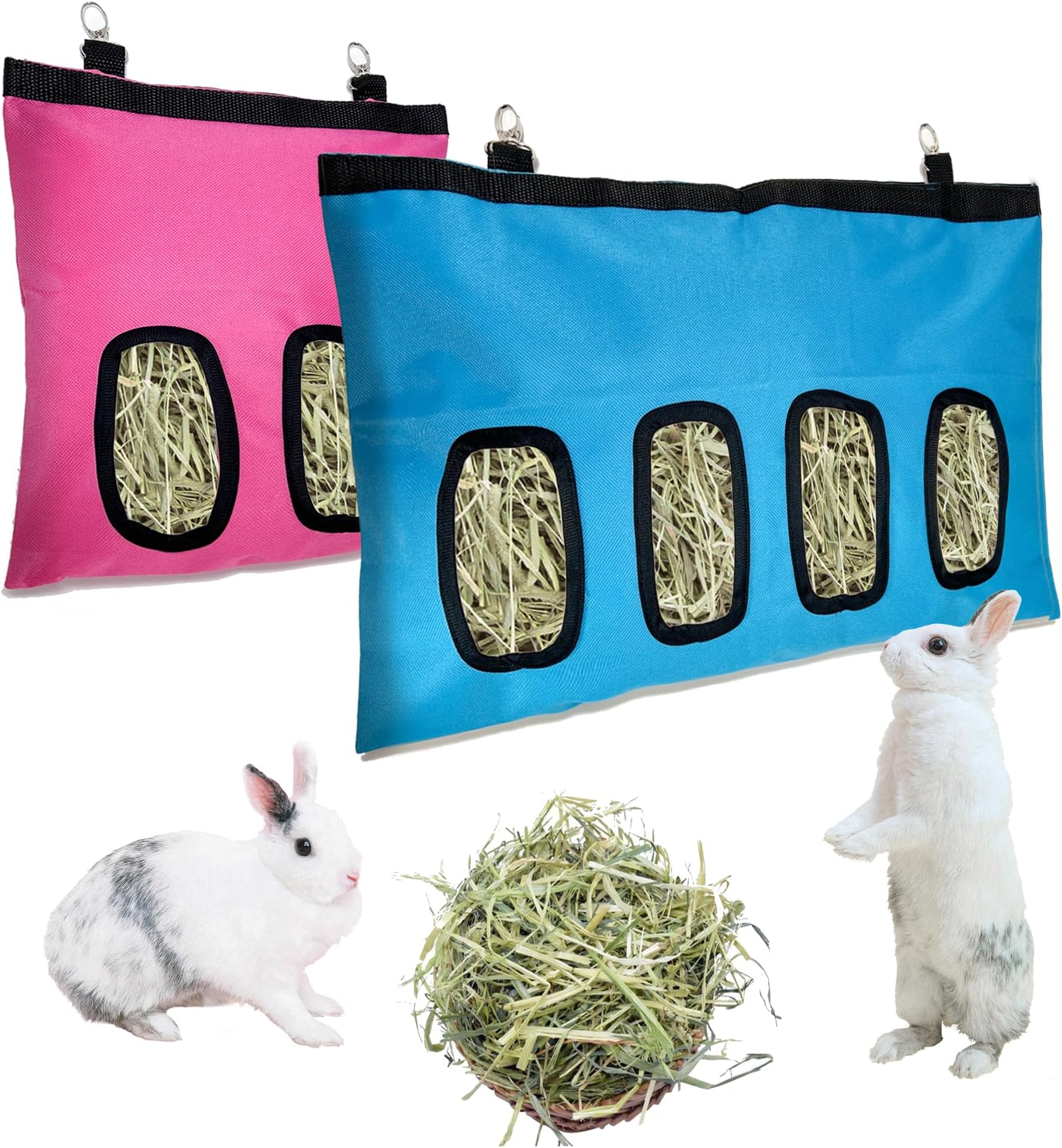 Amazon.com : 2 Pieces Rabbit Feeding Bag Guinea Pig Hay Bag,Small ...