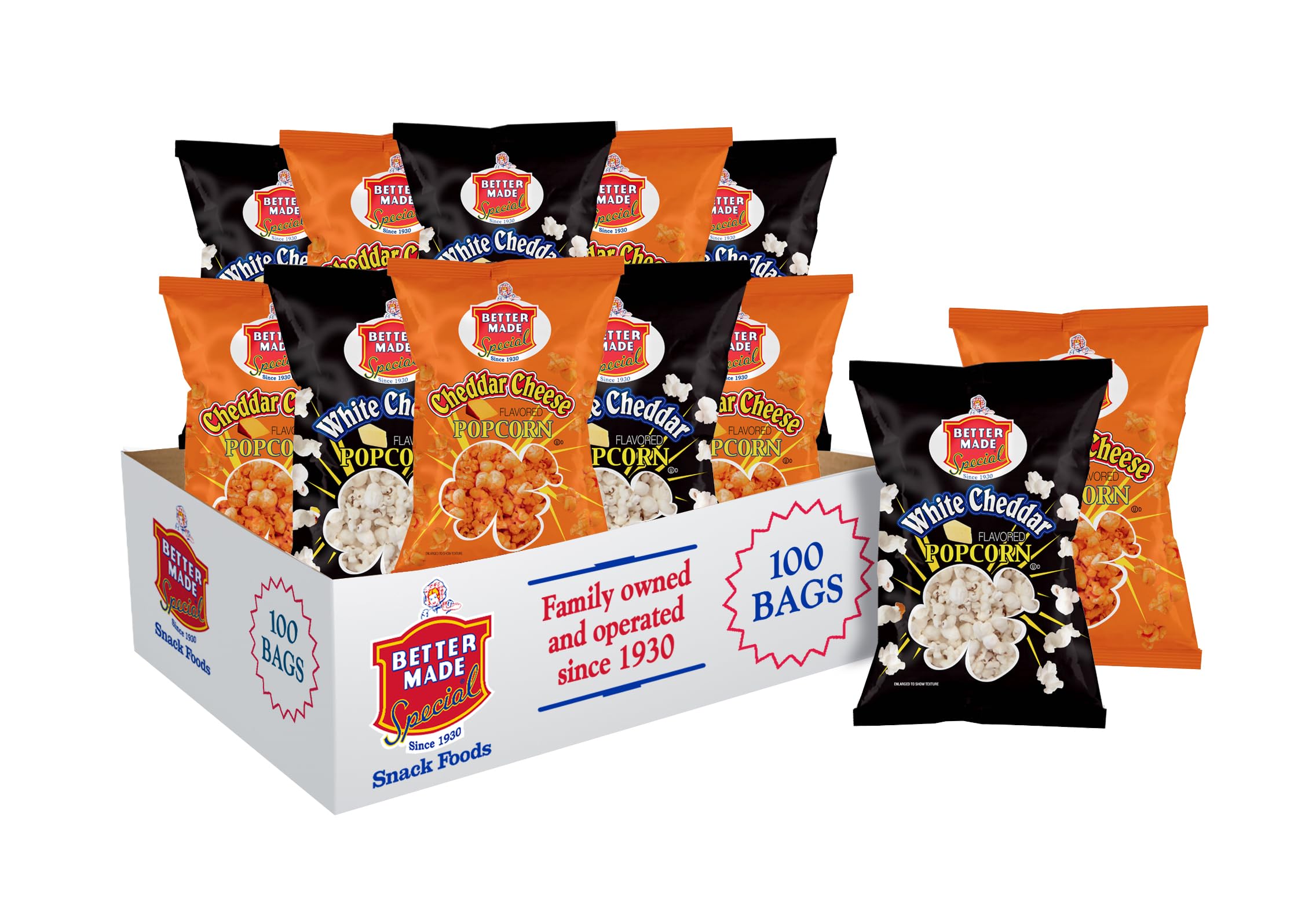 Amazon.com: Better Made Cheddar & White Cheddar Popcorn Variety Pack ...
