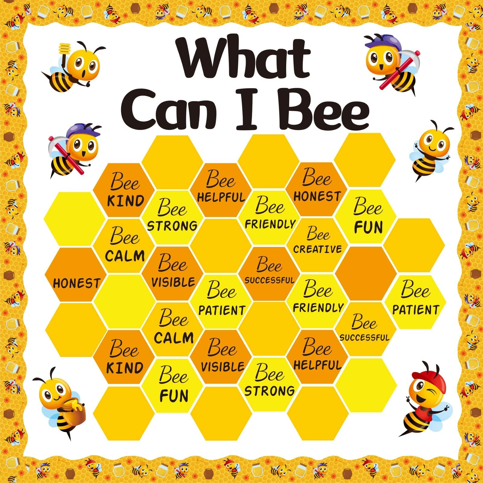 Amazon.com : Jetec 39 Pcs Bee Bulletin Board Set Inspirational Bulletin ...
