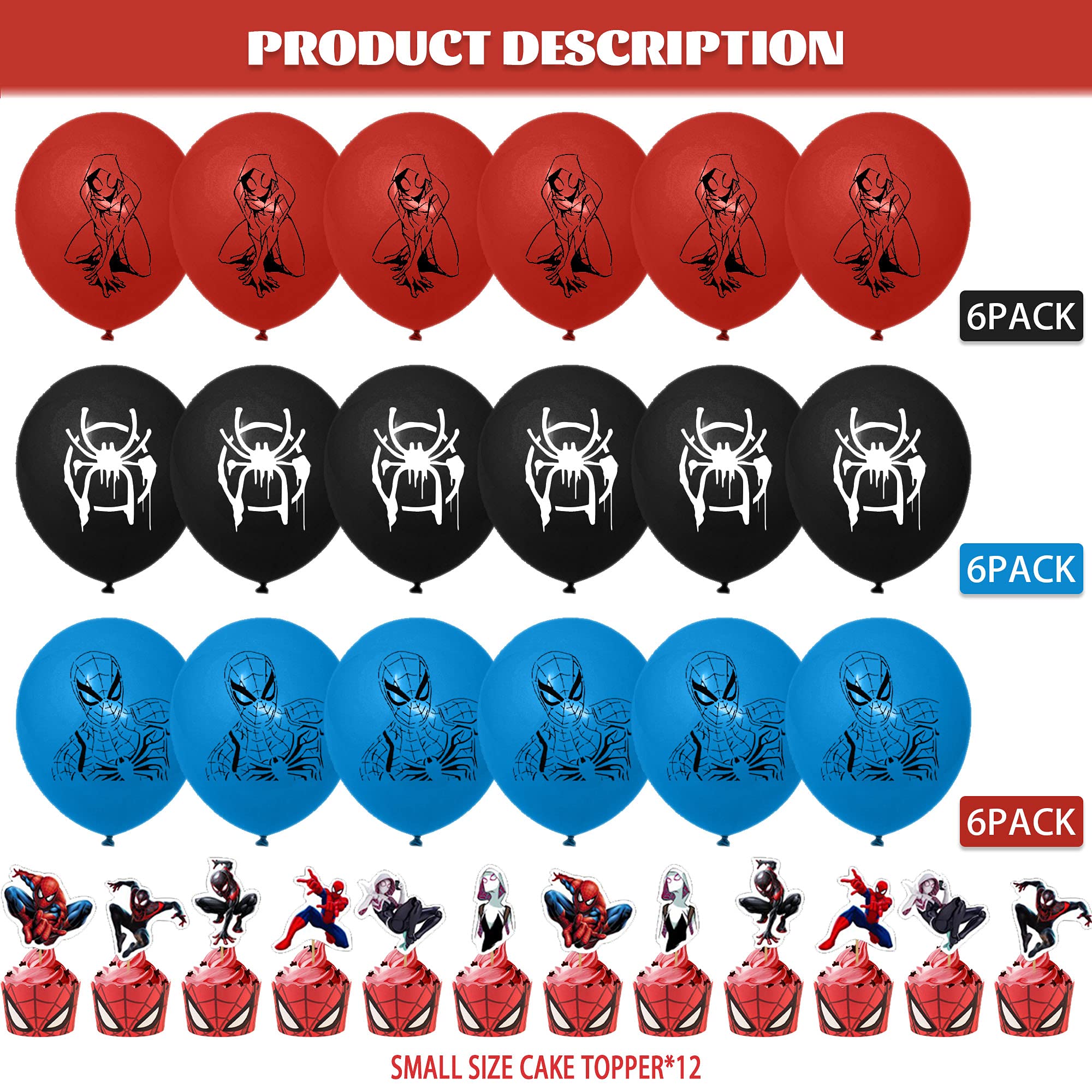 Miles Morales Party Decorations Set, Spider Man Theme Birthday Supplies ...