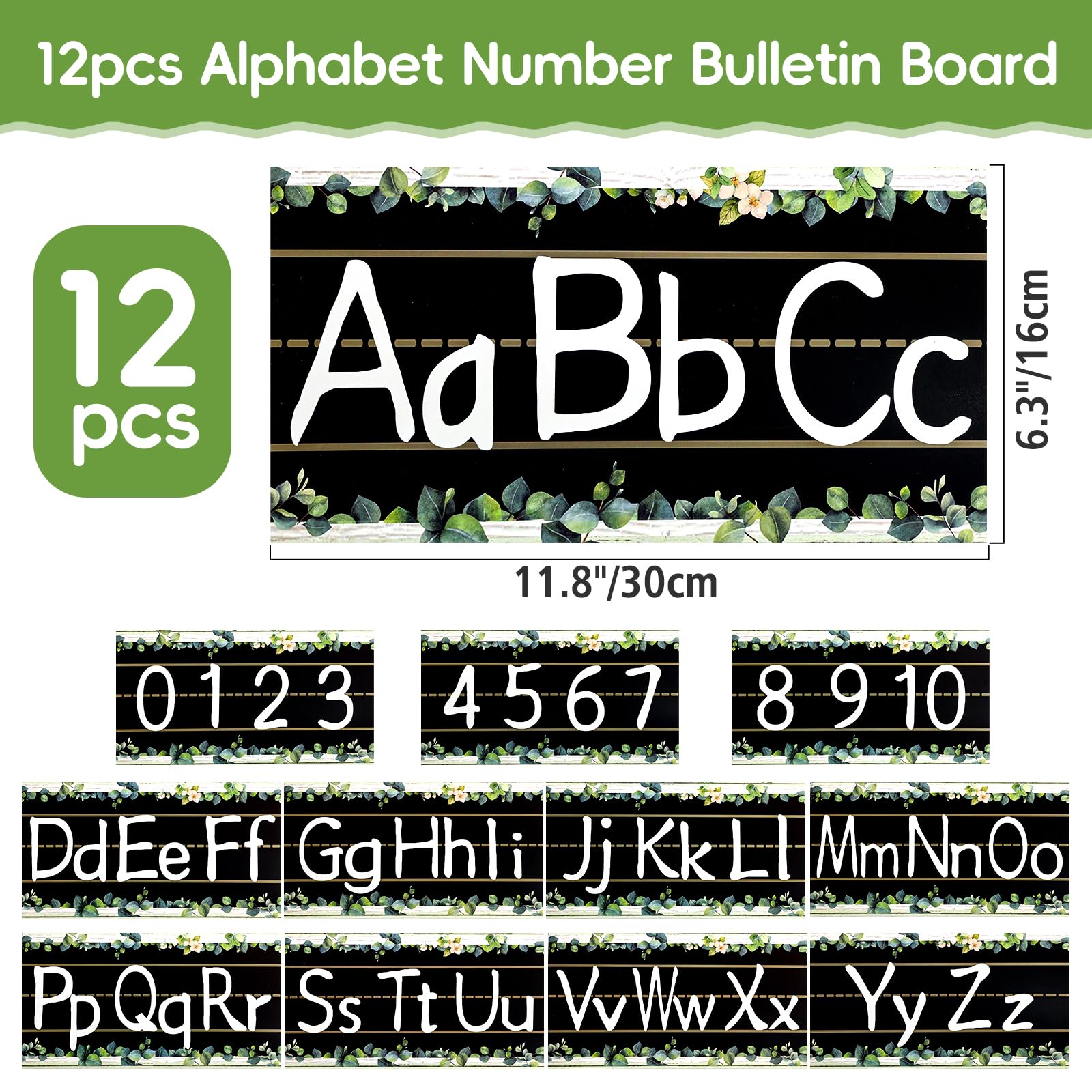 Snapklik.com : 12Pcs Alphabet Bulletin Board Strips Set, Alphabet Line ...