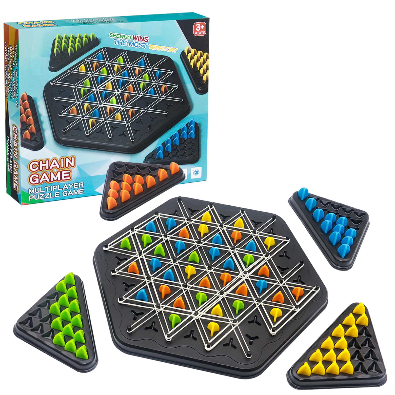 Chain Triangle Chess Game, Triggle Game, Educational Toy for Kids Ages ...