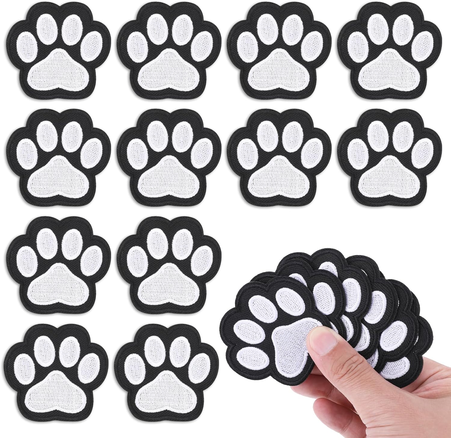 Amazon.com: 12 Pcs Paw Print Patches Self Adhesion Cat Dog Pet ...