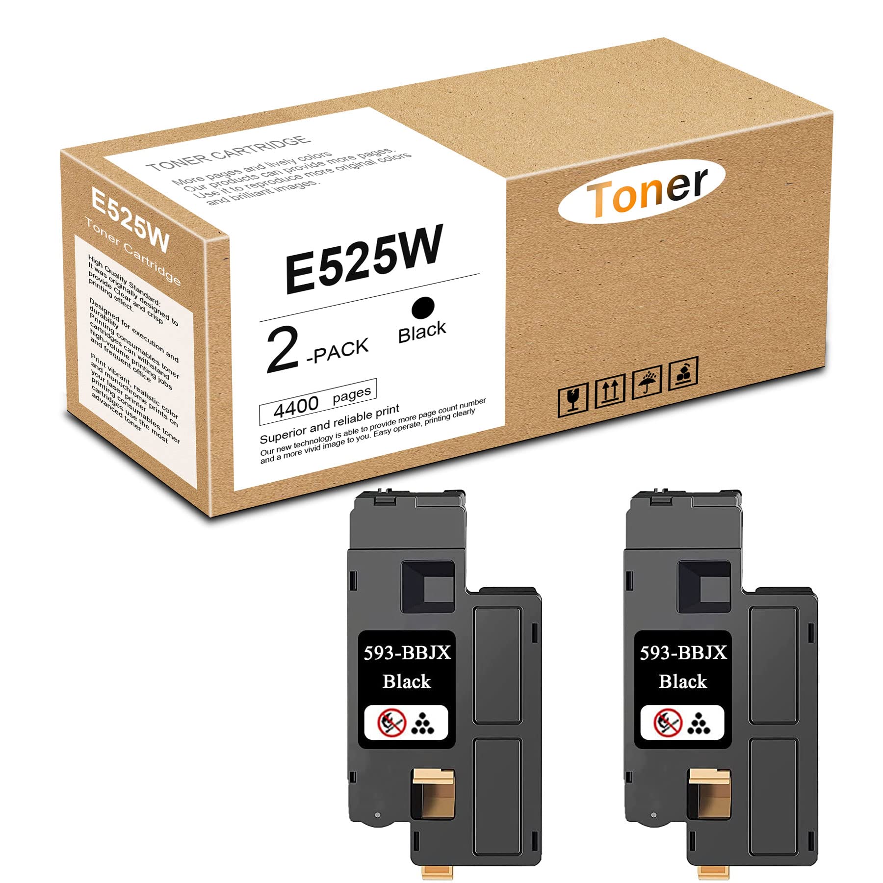 Amazon.com: E525W Black Toner Cartridges Replacement for Dell 593-BBJX ...