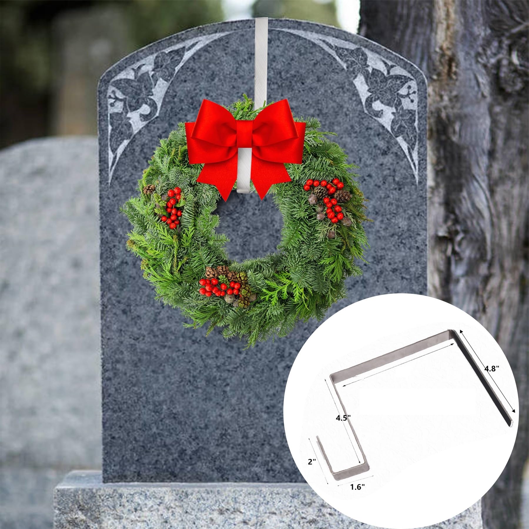 Amazon.com: SHINCEL Headstone Wreath Hanger for Cemetery, Fits 6" Width ...
