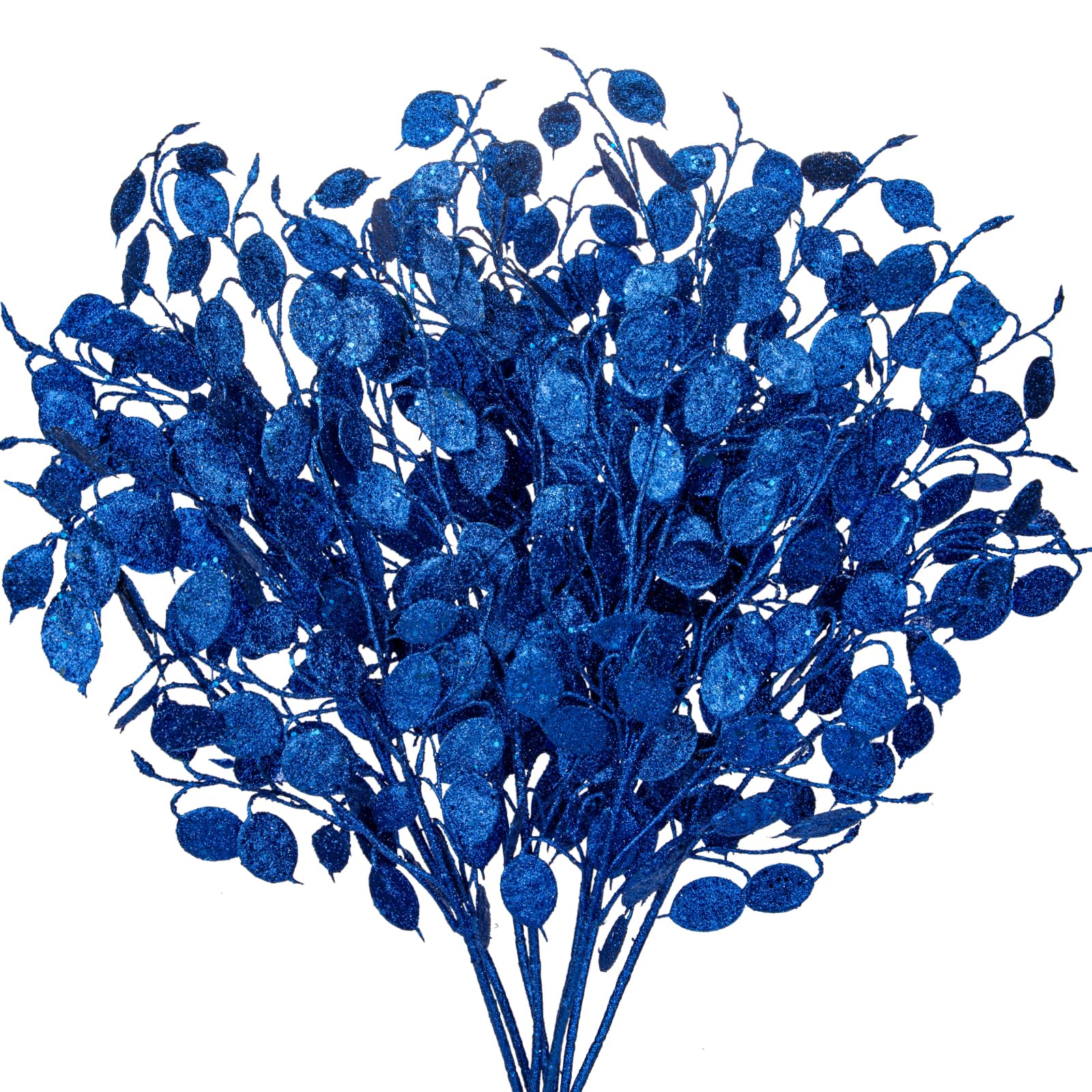 Amazon.com: 8 Pcs Christmas Tree Picks and Sprays Navy Blue Glitter ...