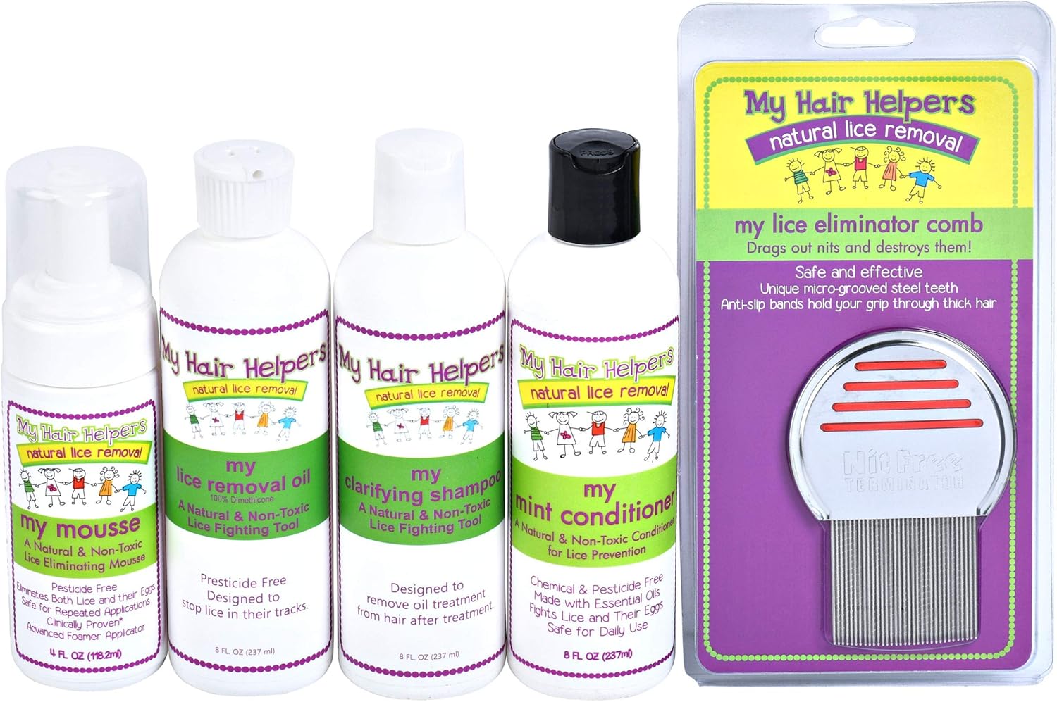 Complete Family Lice Treatment Kit - Nit Removal Comb, Foam Mousse ...