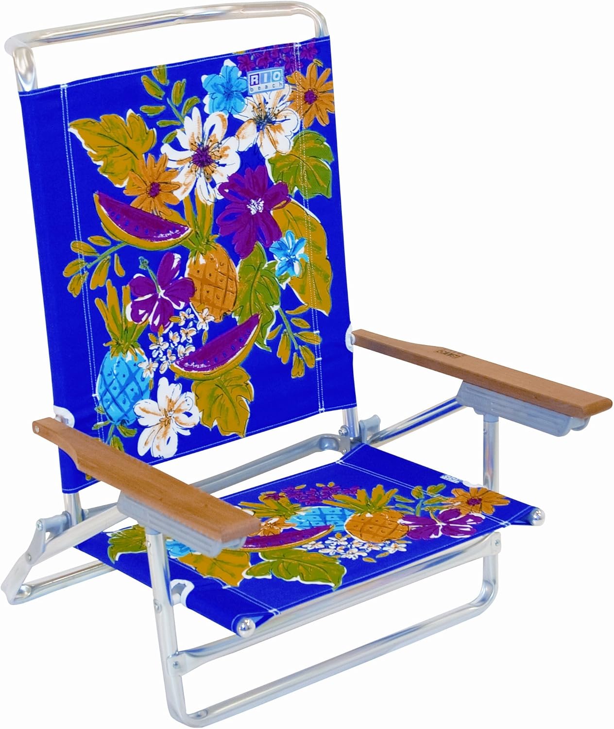 Amazon.com : Rio Beach Classic 5 Position Lay Flat Folding Beach Chair ...