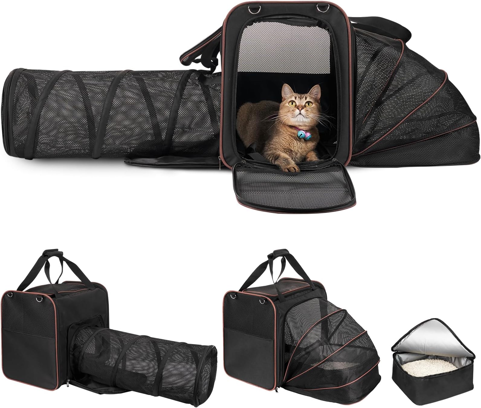 Amazon.com : INRLKIT Dog Cat Backpack Carrier - Expandable Cat Backpack ...