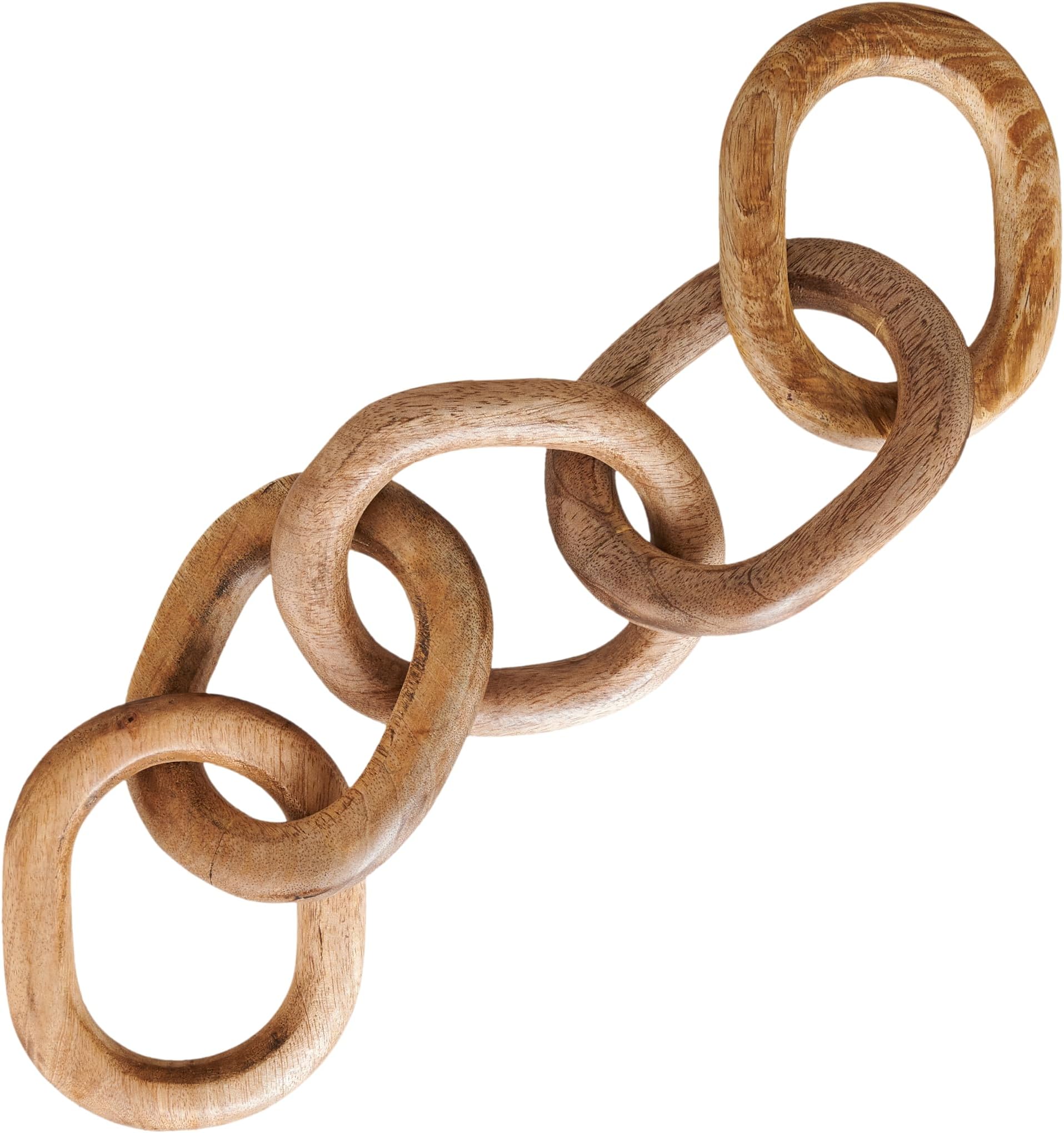 Amazon.com: Wood Chain Link Decor Hand Carved 5-Link Wood Knot ...