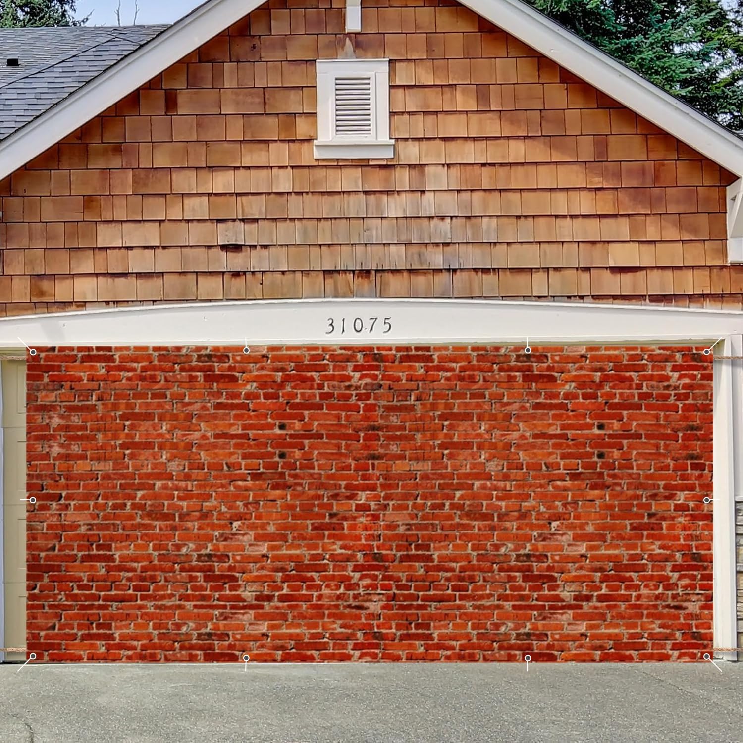 Amazon.com: Red Brick Wall Garage Door Cover Banner Decorations ...