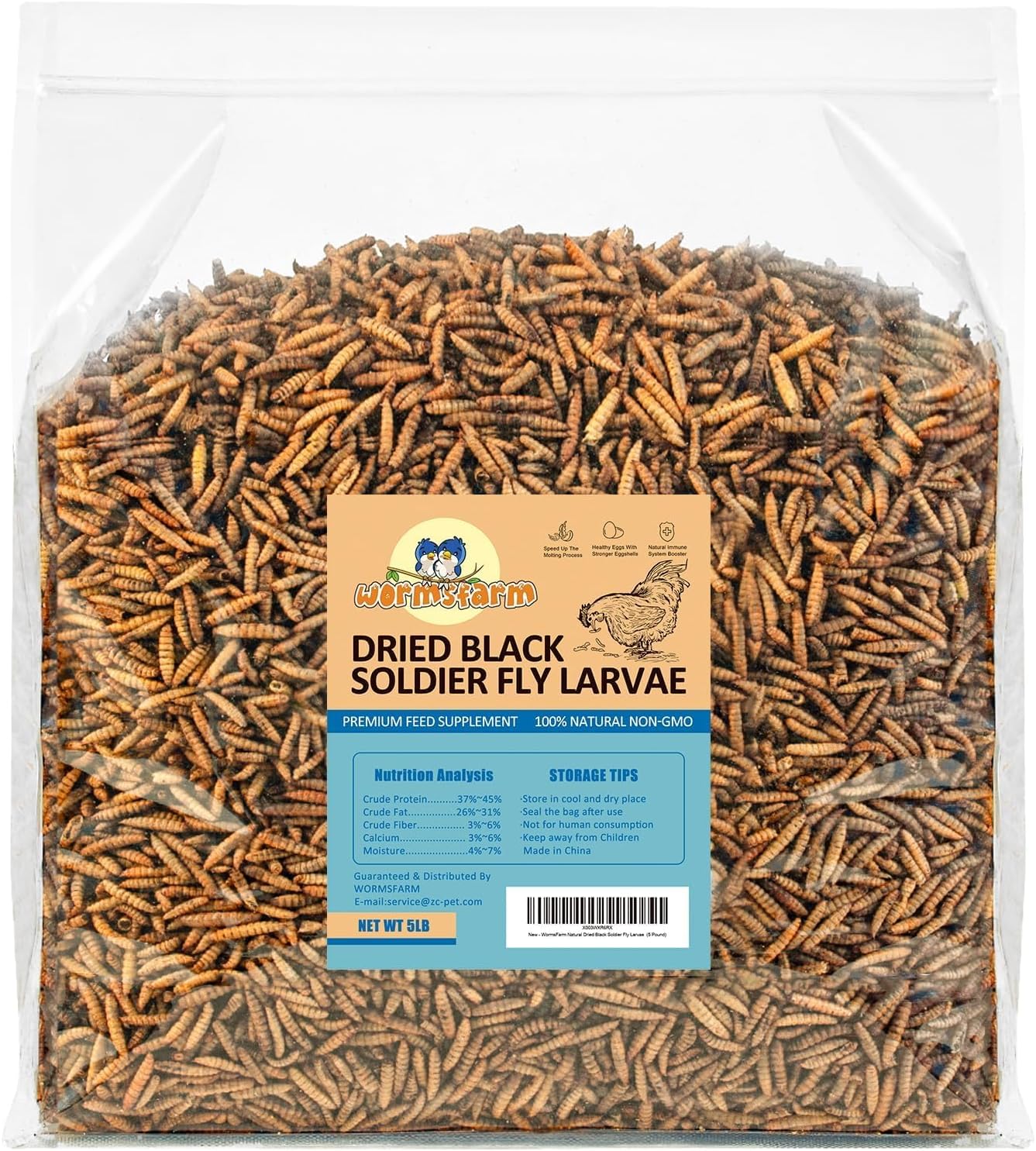Amazon.com: UB Dried Black Soldier Fly Larvae (5LBS) High Protein ...