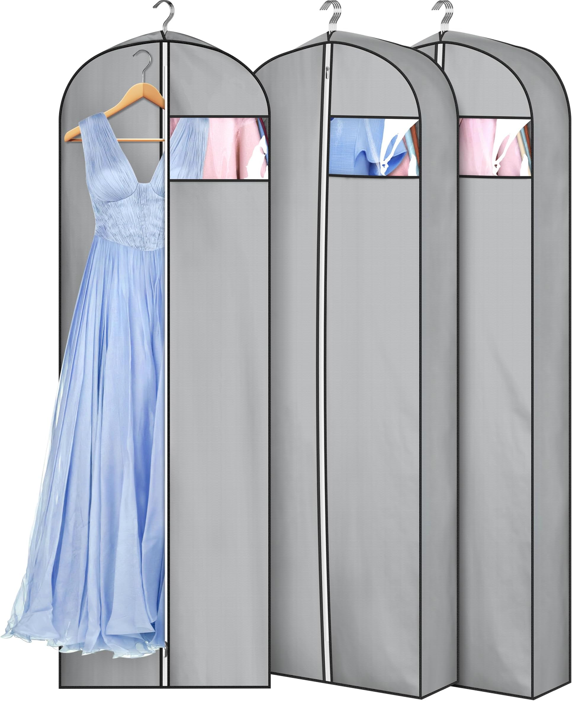 Amazon.com: HANGERWORLD 72inch Long Dress Bag Garment Protector Covers ...