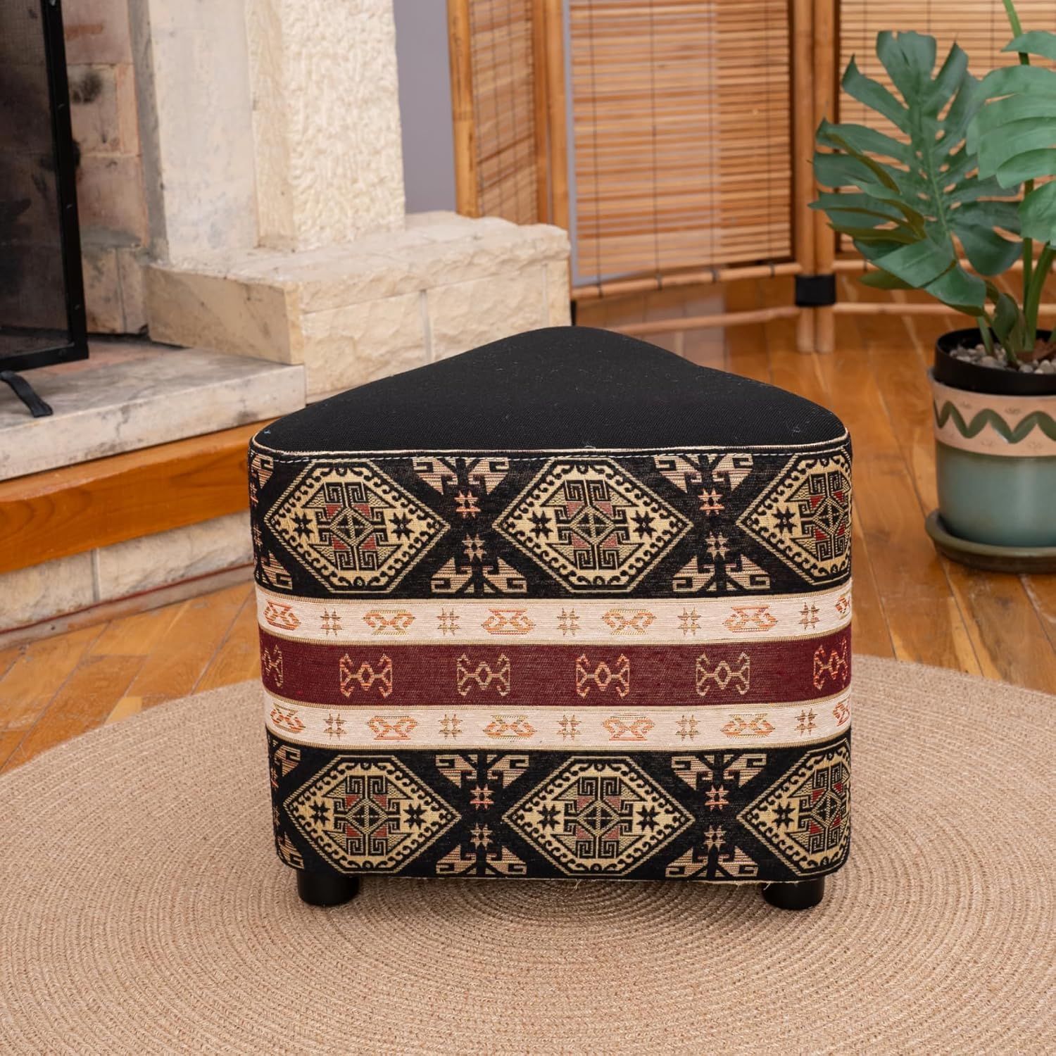 Dekorist Ottoman Pouffe, Comfortable Foot stool, Triangle Bean Bag for ...