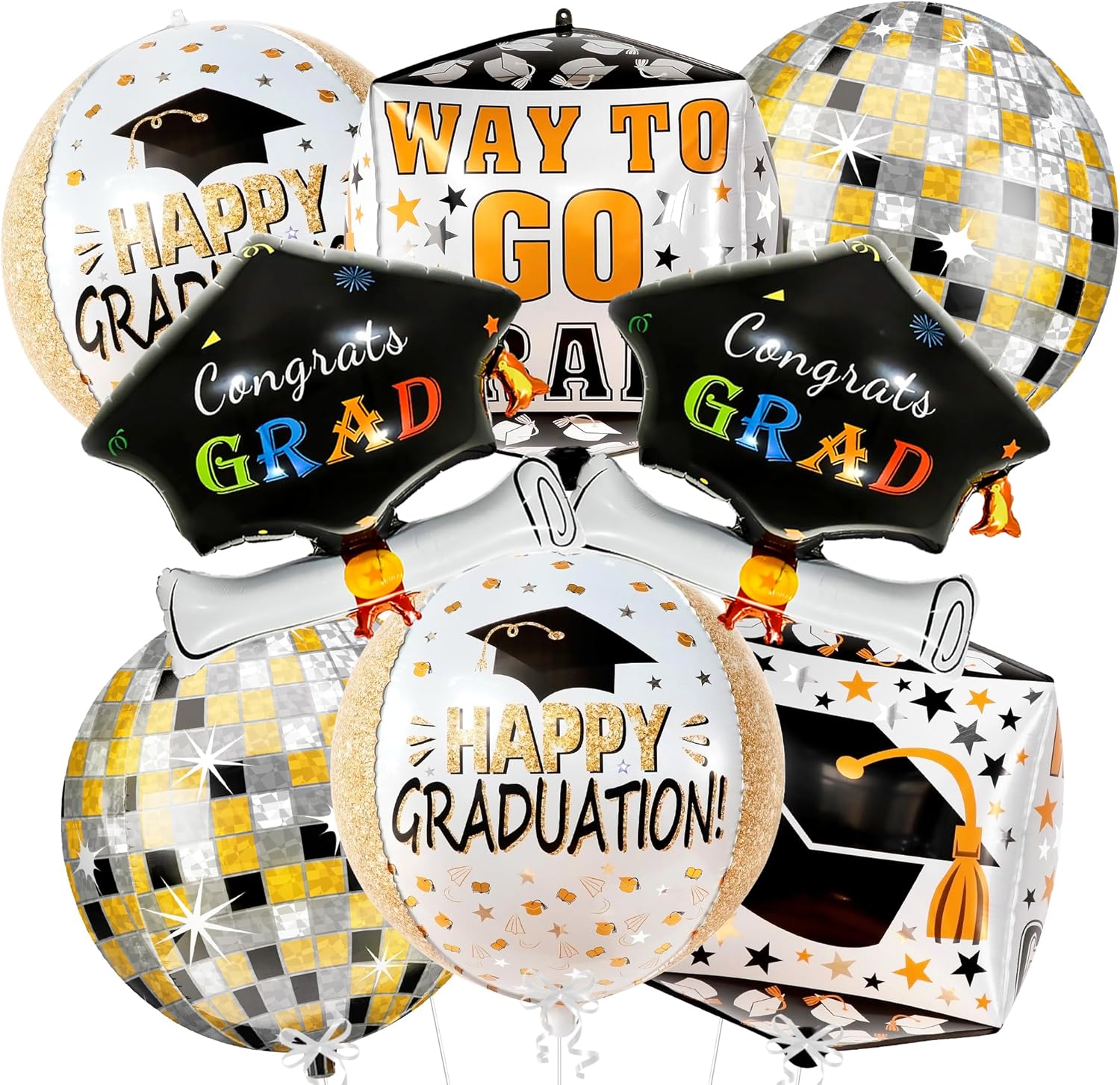 Amazon.com: KatchOn, Graduation Cap Balloons - Big 24 Inch | Black and ...
