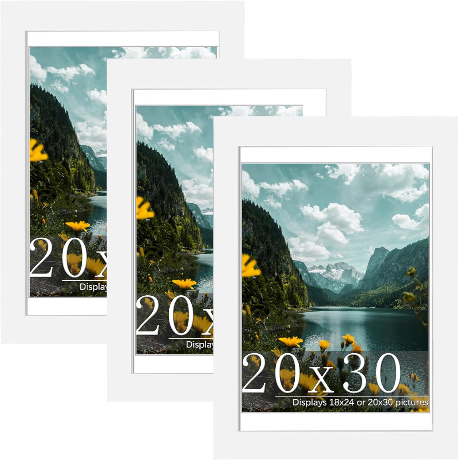 Amazon.com - Picrit 20x30 Frame 3 Pack, White Poster Frame, Display ...