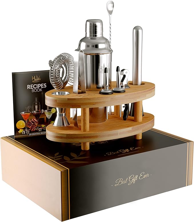 Amazon.com: Cocktail Shaker Set Bartender Kit 14 Pc Includes Recipe ...