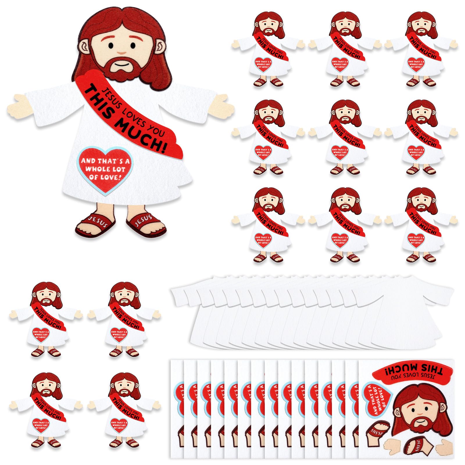 Buy Yousoontic 24 Pcs Jesus Loves You This Much Felt Cut Out Bible ...