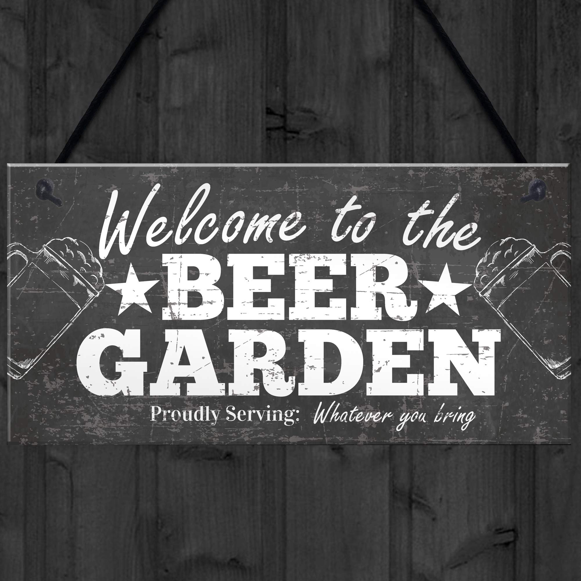 Beer Garden Signs Nostalgic Art 10x20cm Hanging Sign Welcome To The